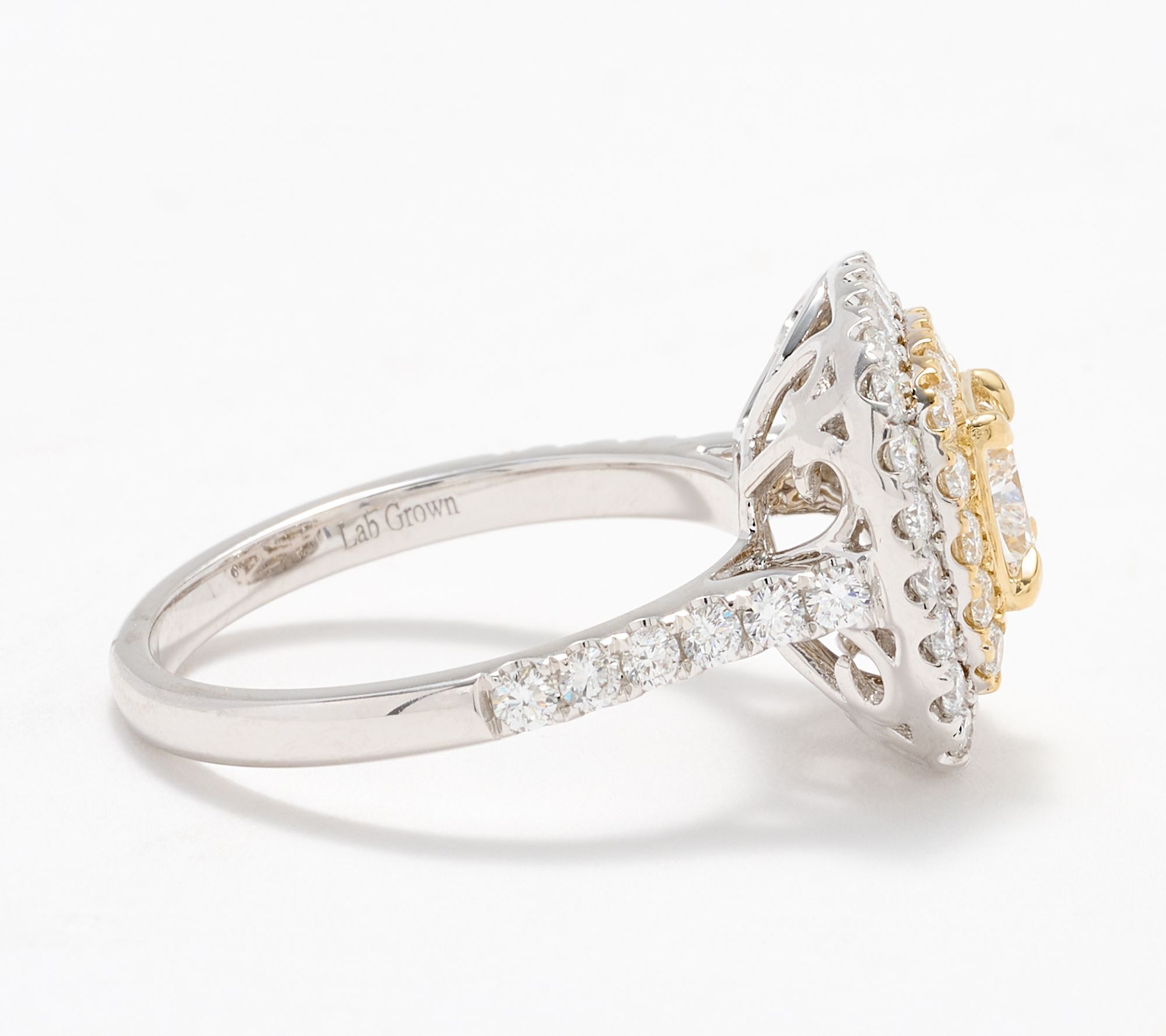 Effy Lab Grown Diamond Two Tone Bridal Ring, 14K Gold - QVC.com