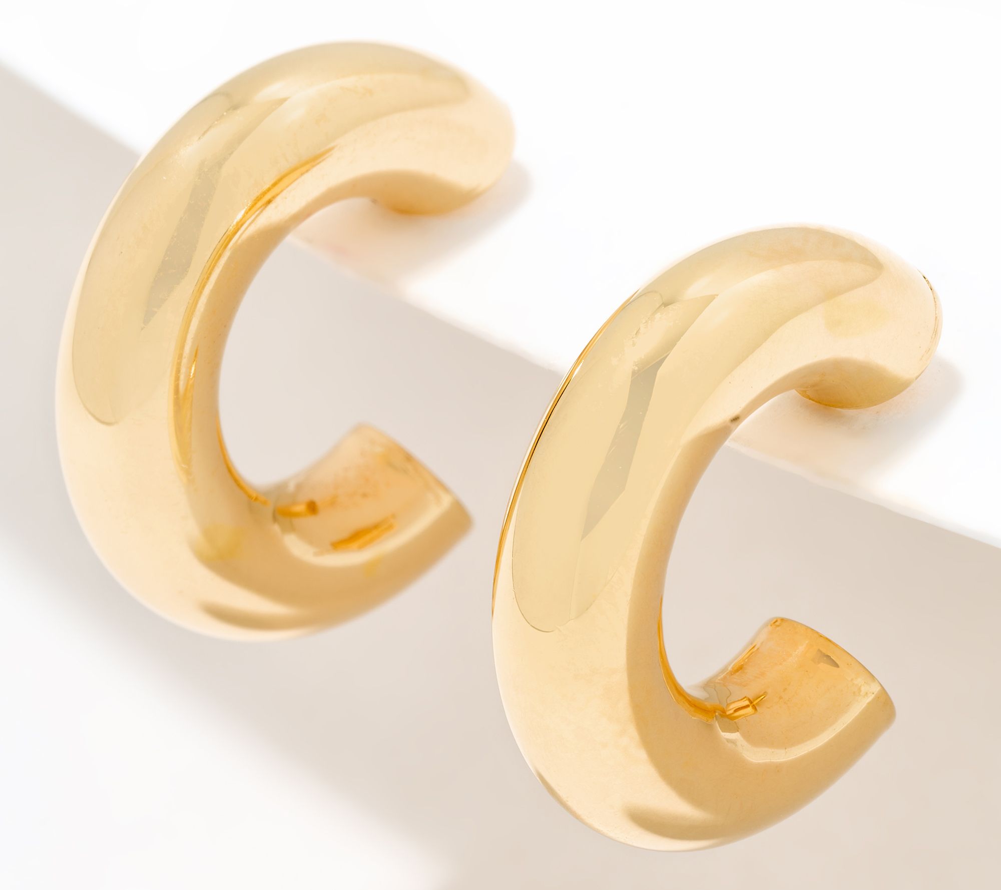 "As Is" David Markstein Sterl 3/4" Debut Smart Closure Hoop Earrings ...