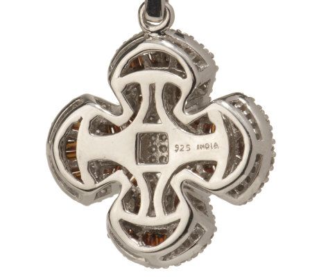 AffinityDiamond 3/4 ct tw Red and White Sterling Cross Pendant w/Chain ...