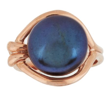 Honora Cultured FreshwaterPearl 12.0mm Button Bronze Ring - QVC.com