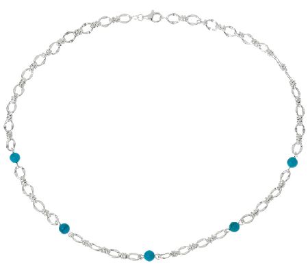 Turquoise Station Sterling Silver 18" Status Necklace - QVC.com