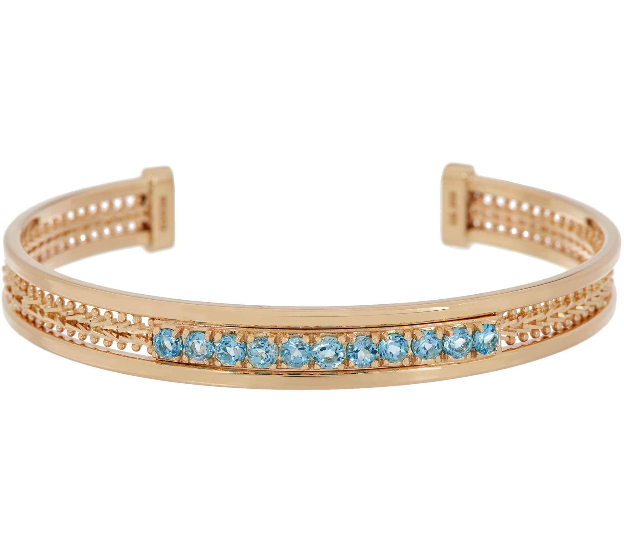 Imperial Gold & Gemstone Large Cuff Bracelet, 14K Gold - QVC.com