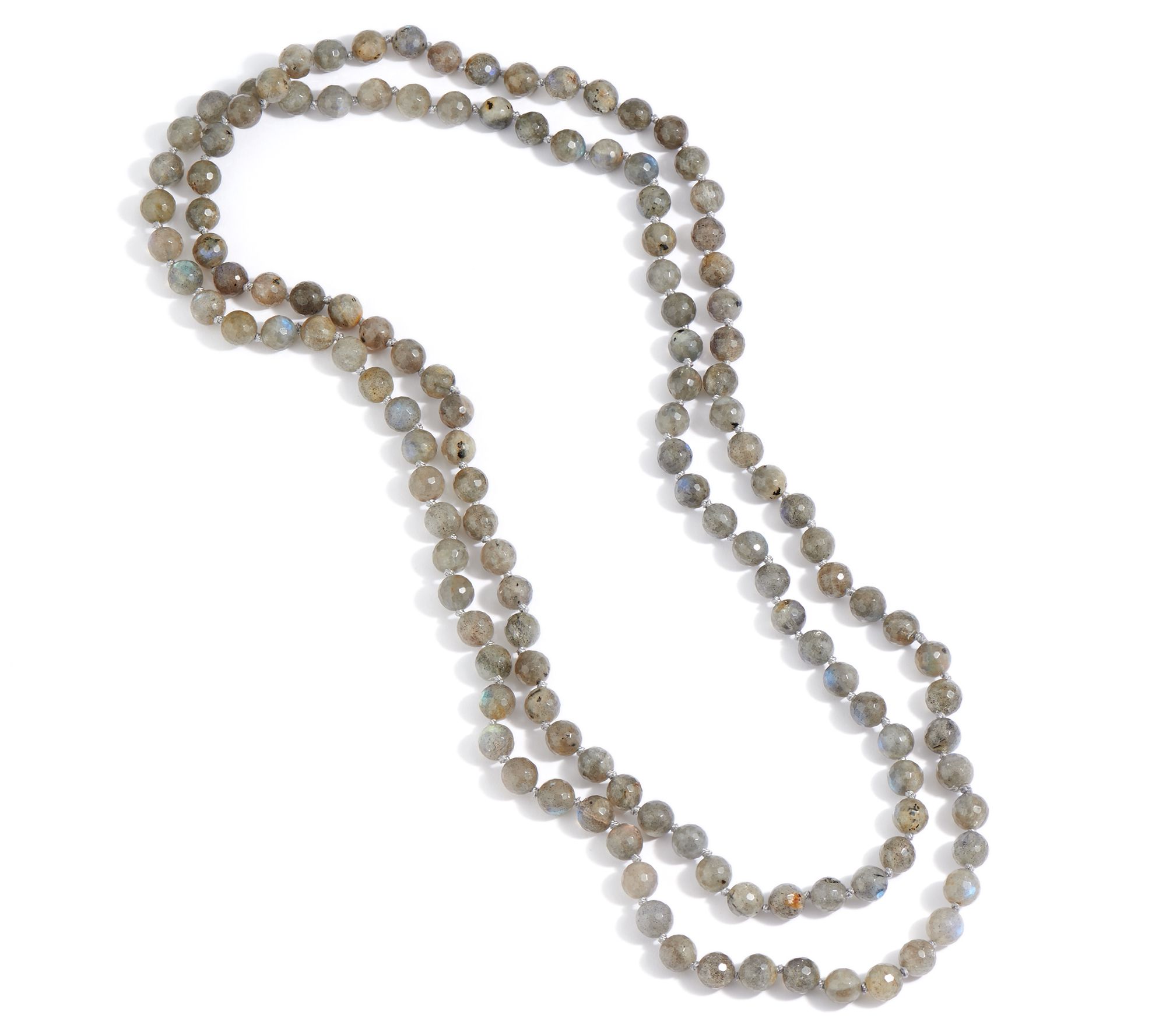 Dee Berkley 50" Labradorite Bead Necklace - QVC.com