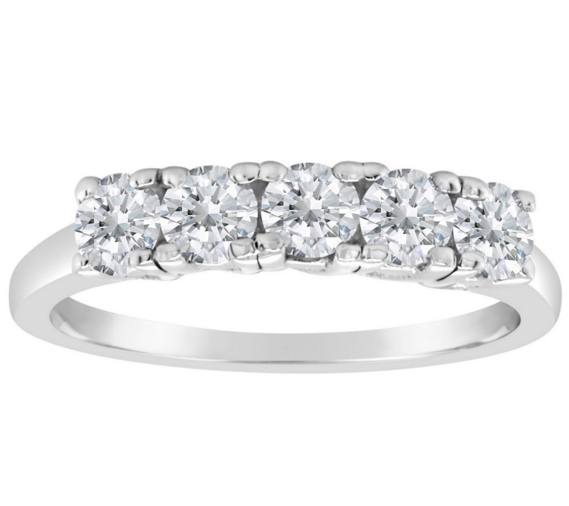 Affinity 3/4 cttw 5-Stone Diamond Band Ring, 14K Gold - QVC.com