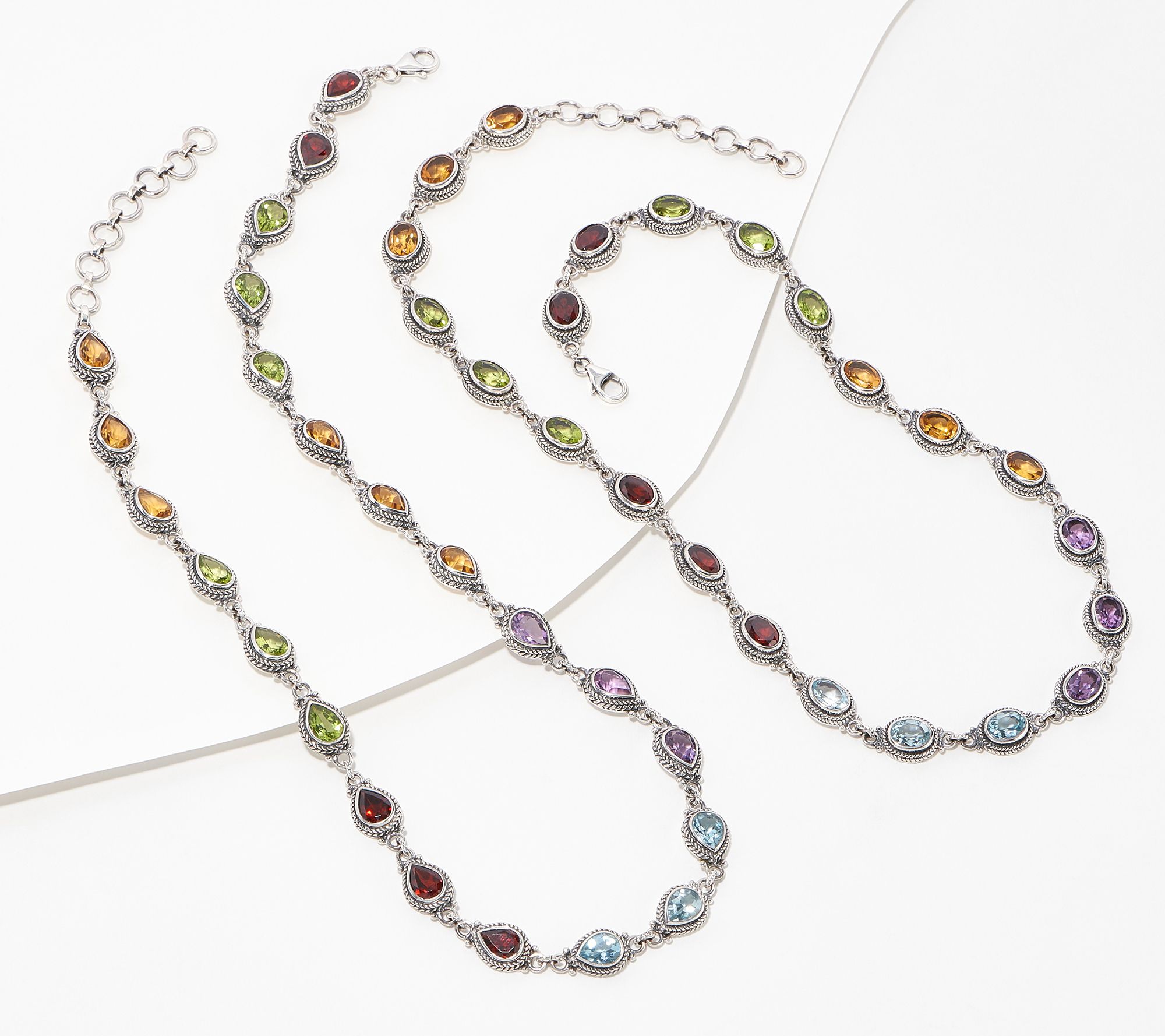 Artisan Crafted Sterling Silver Gemstone Eternity Necklace - QVC.com