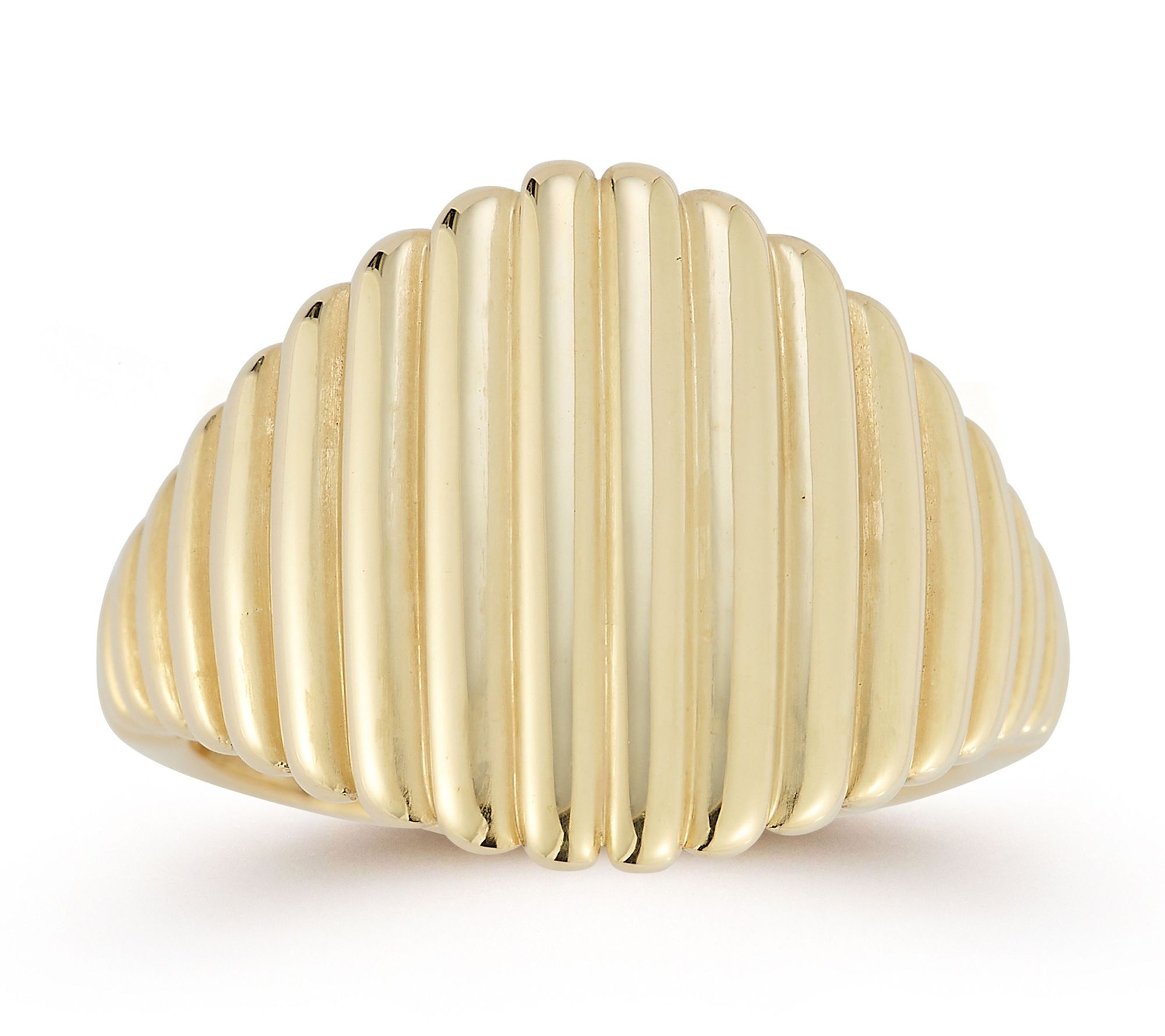 Luminosa Gold Graduated Ribbed Dome Ring, 14K - QVC.com