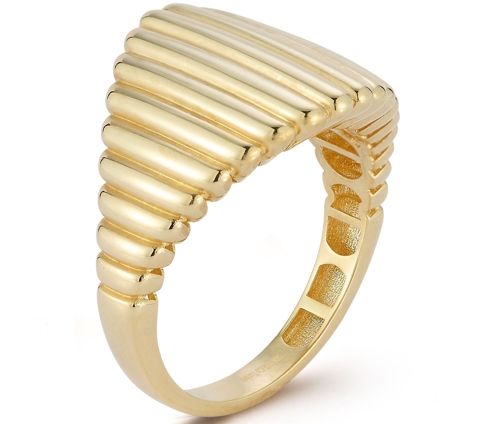 Luminosa Gold Graduated Ribbed Dome Ring, 14K - QVC.com