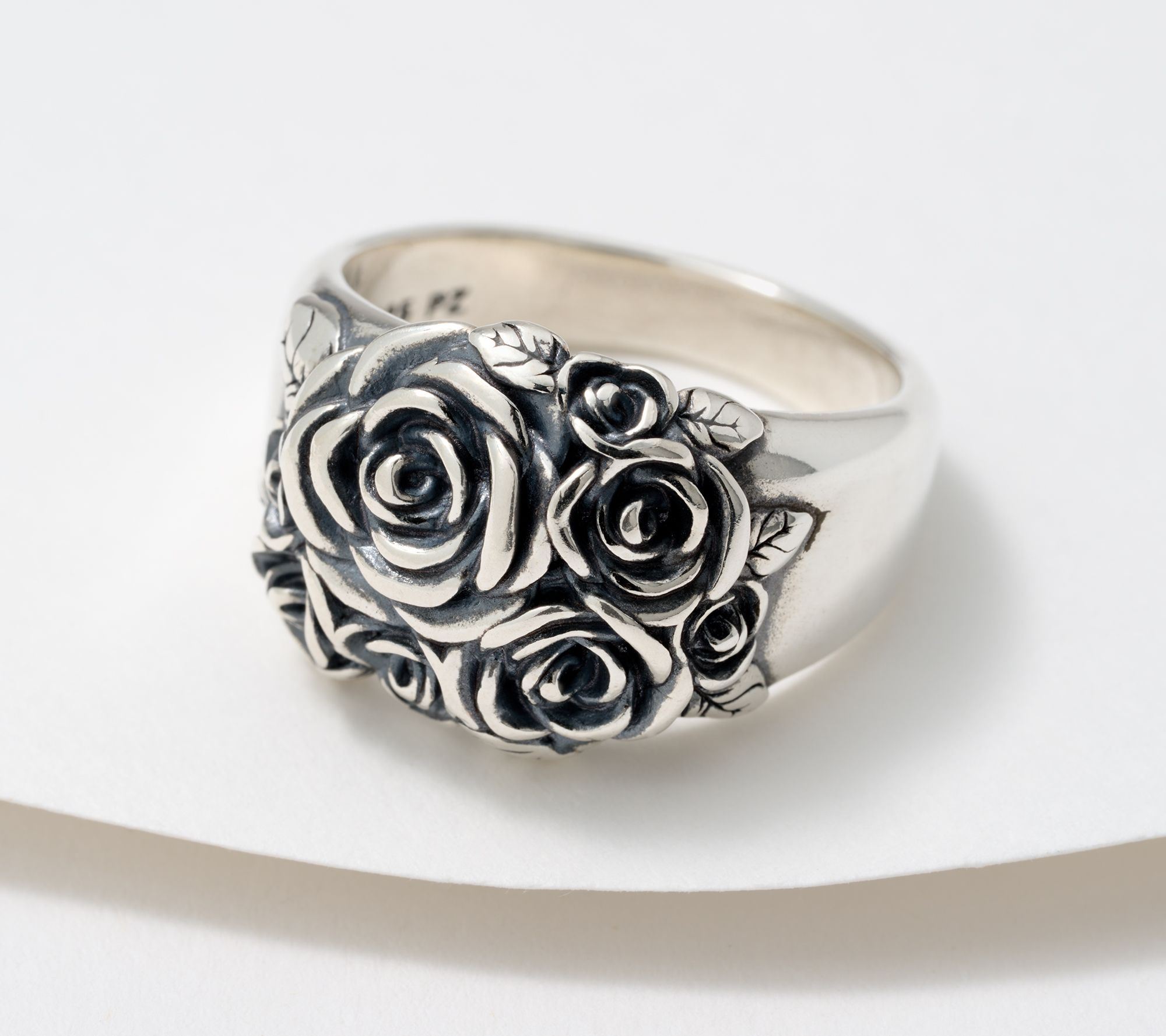 "As Is" Or Paz Gathered Rose Ring, Sterling Silver - QVC.com