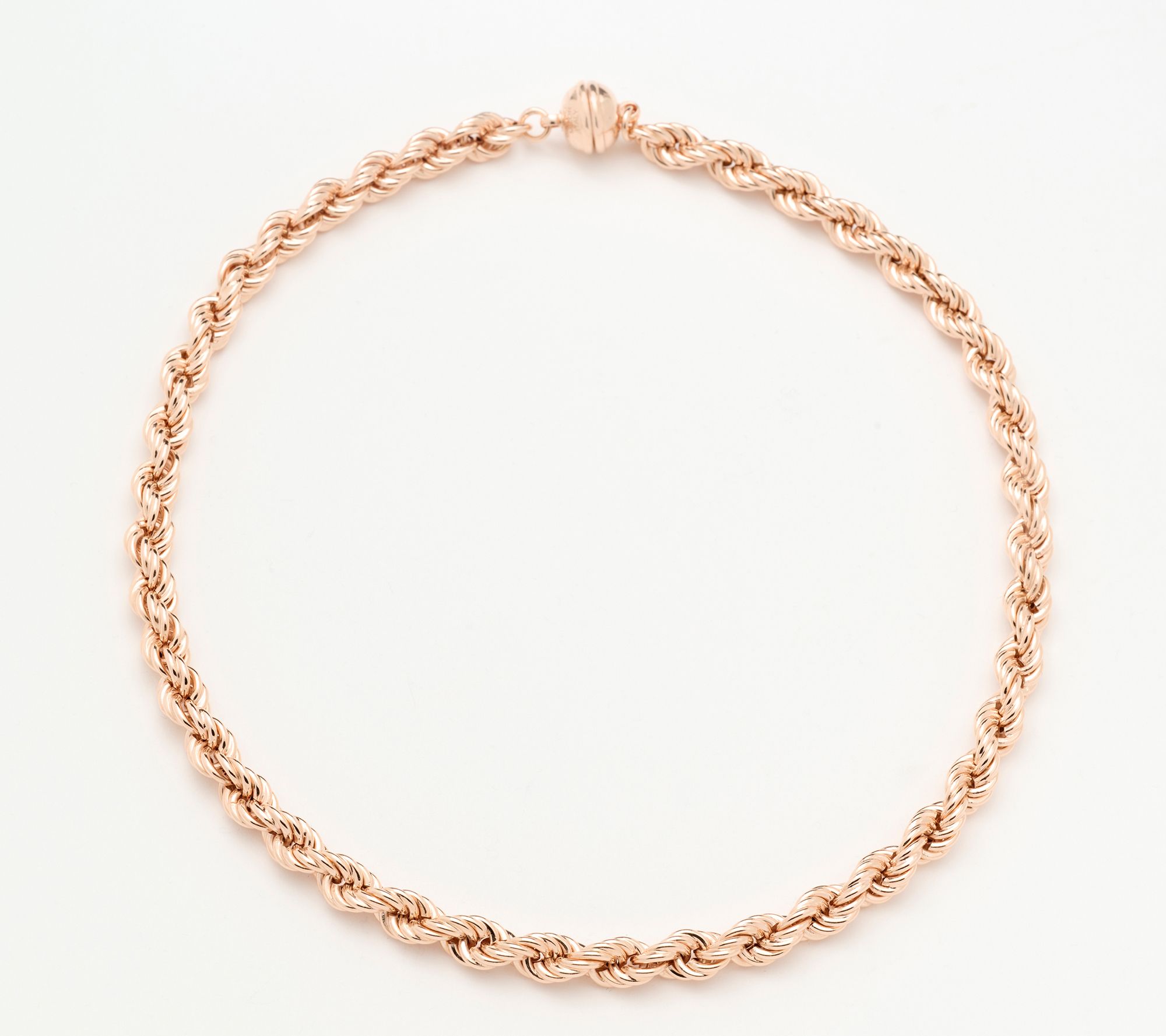 David Markstein Bronze Premium 16" Rope Necklace w/ Magnetic Clasp ...