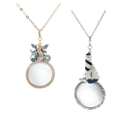 Kirks Folly Choice of Magnifying Glass Enhancer w/ Chain - QVC.com