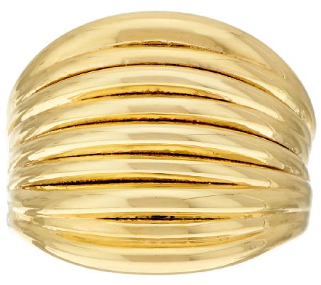 Oro Nuovo Graduated Ribbed Band Ring 14K Gold Over Resin - QVC.com