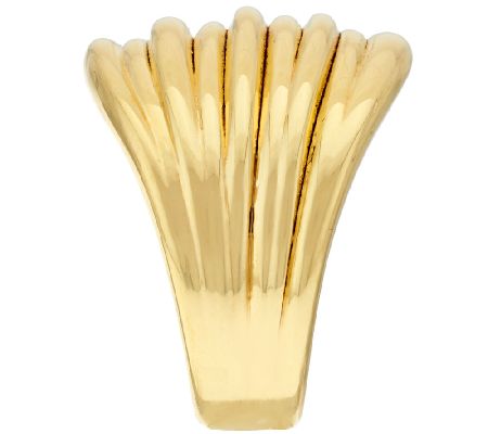 Oro Nuovo Graduated Ribbed Band Ring 14K Gold Over Resin - QVC.com