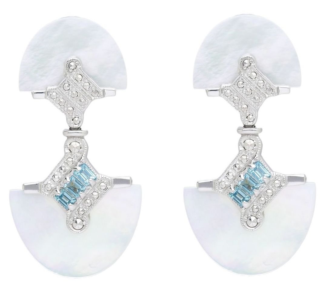 Dallas Prince Designs Chrome Marcasite GemstoneEarrings - QVC.com