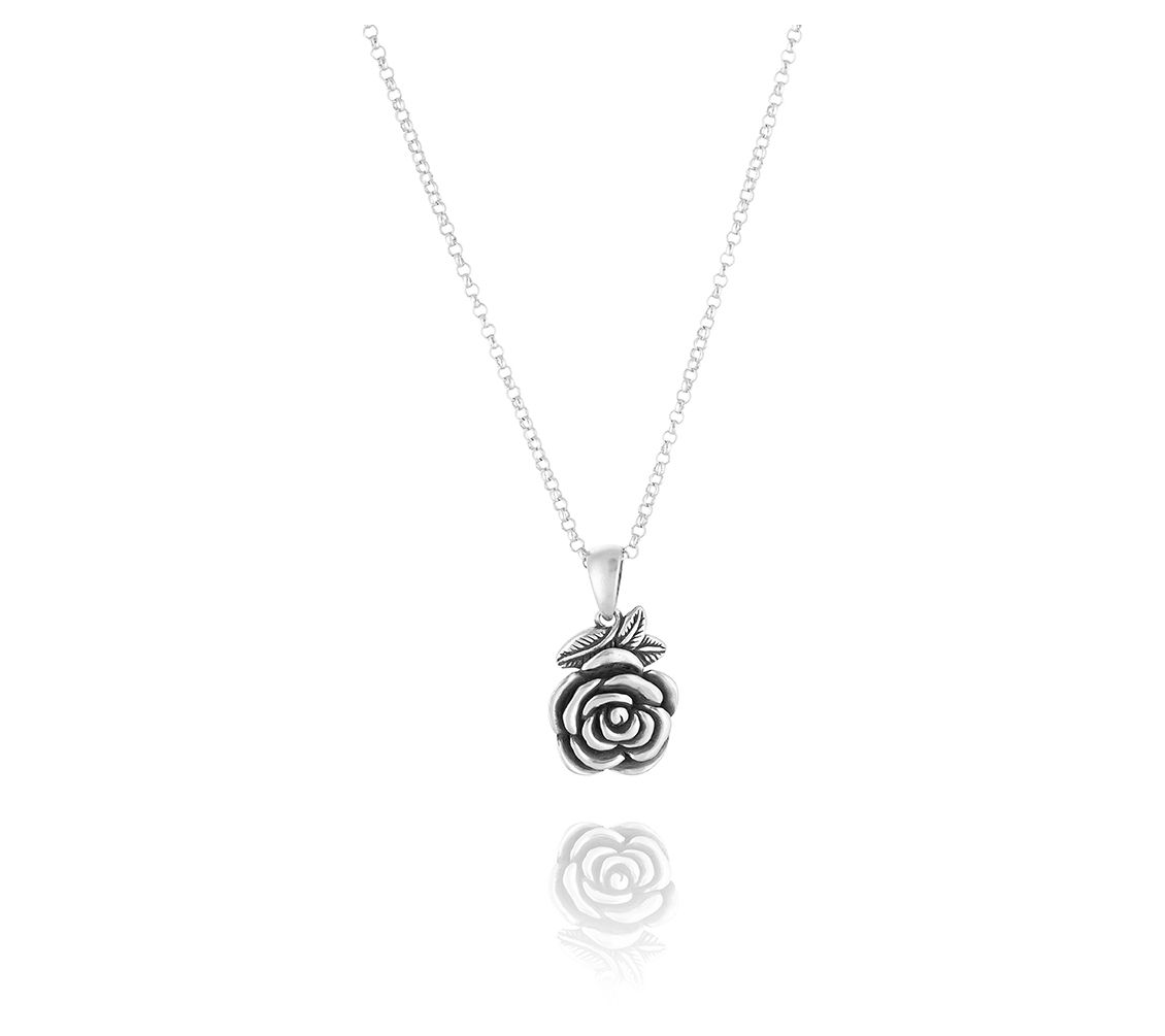 Or Paz Sterling Silver Rose Pendant Necklace - QVC.com