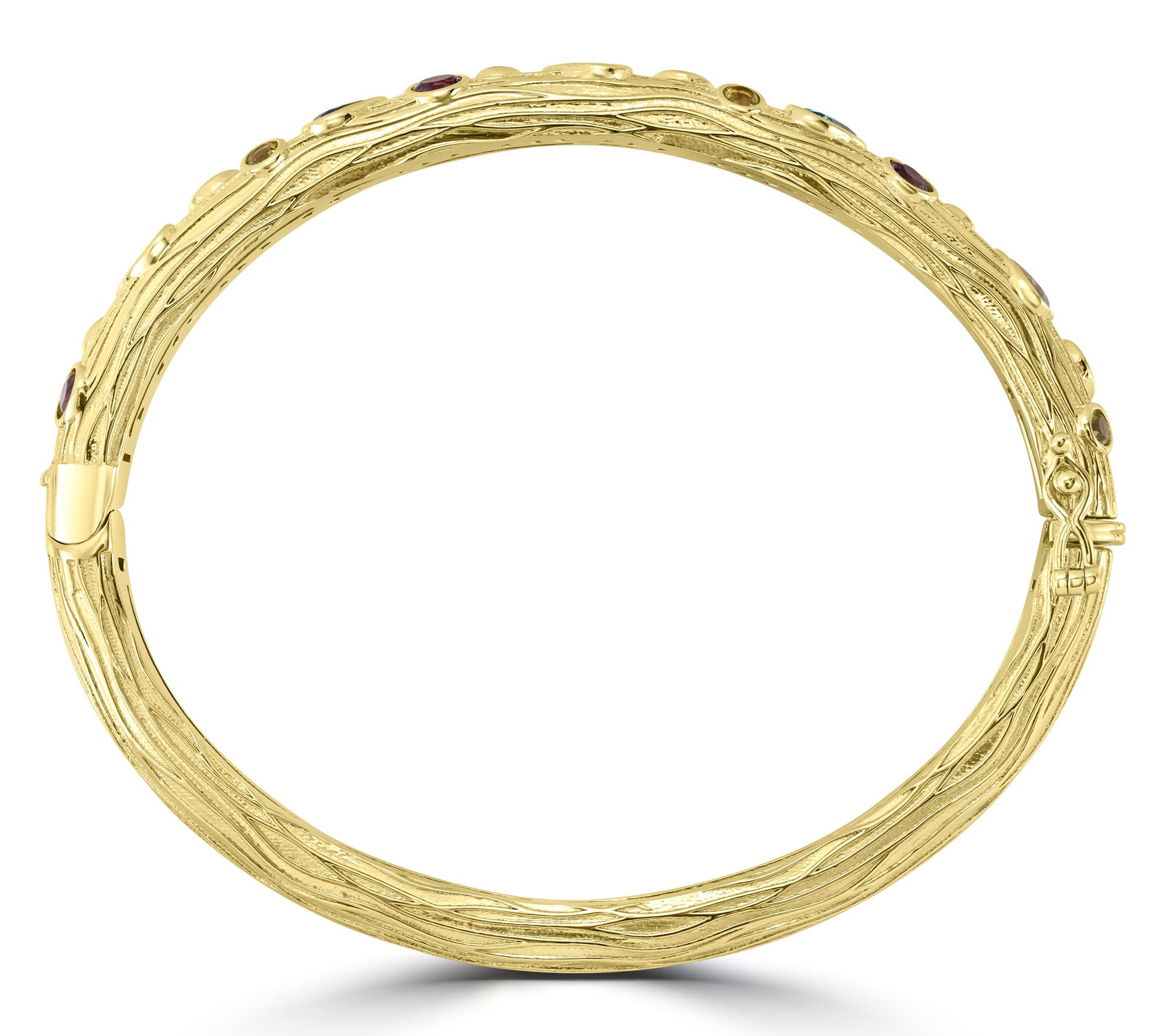 Christian James by Scott Grimes 14K Clad Multi-Gemstone Bangle - QVC.com