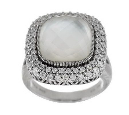Judith Ripka Cushion Cut Gemstone and Diamonique Ring - QVC.com