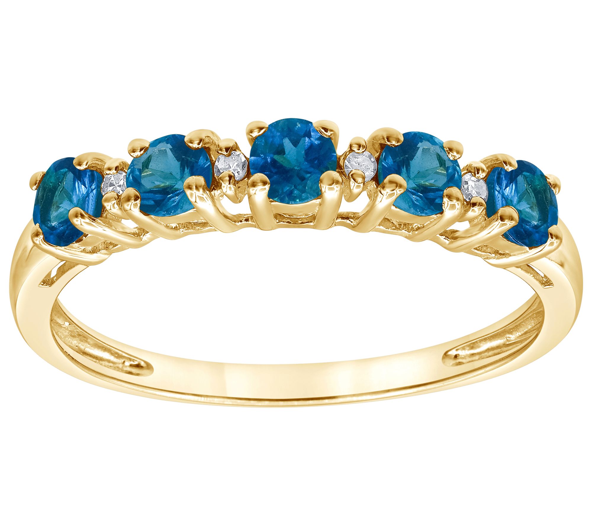 Affinity Gems Gemstone & Diamond Ring, 14K GoldPlated - QVC.com