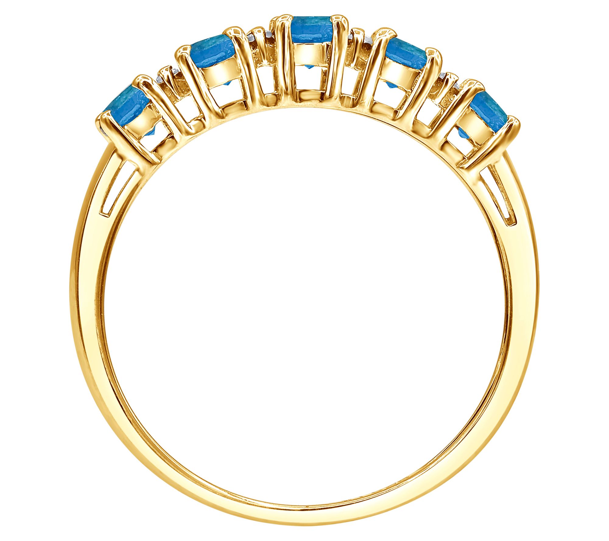 Affinity Gems Gemstone & Diamond Ring, 14K GoldPlated - QVC.com