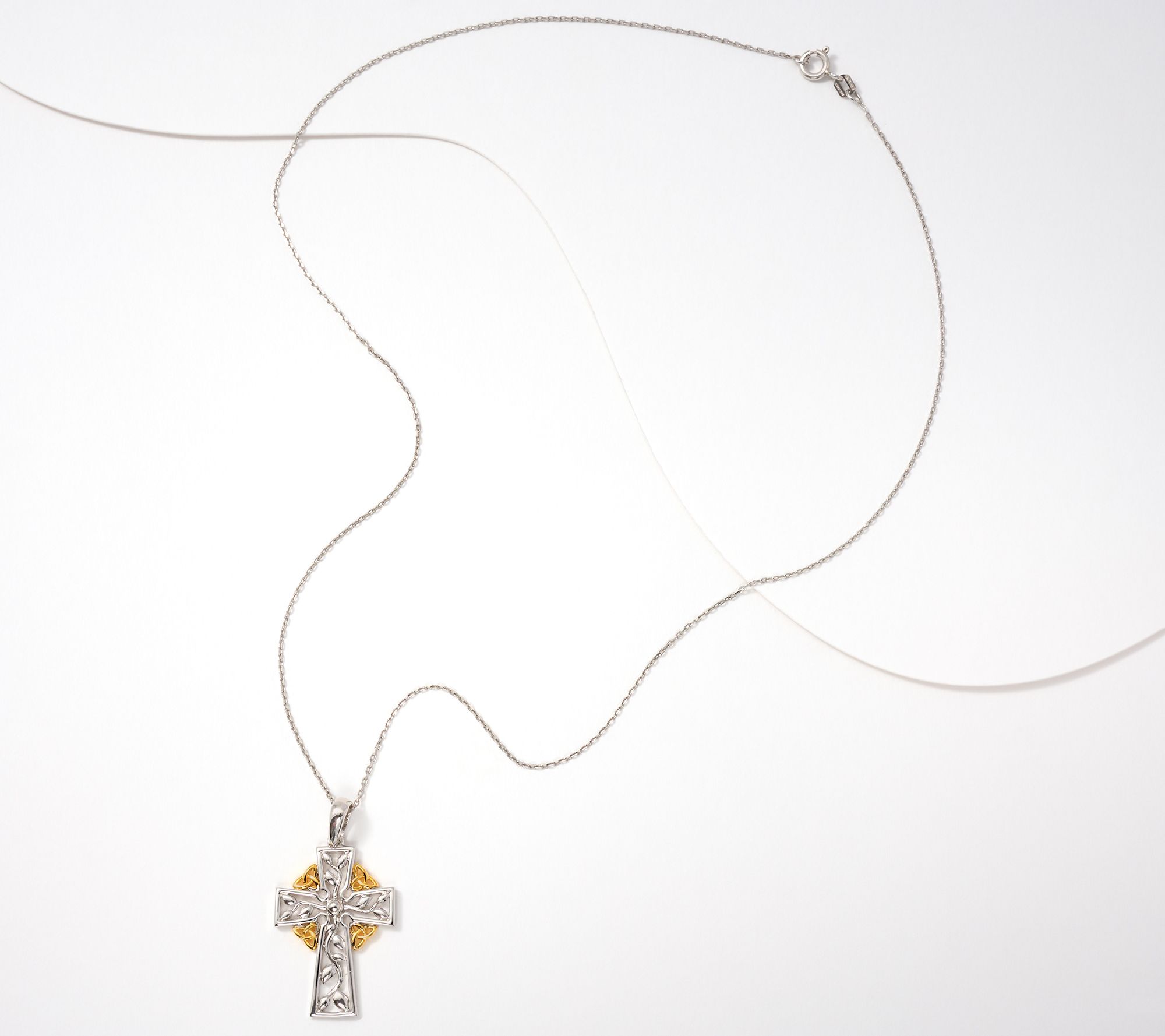 "As Is" Solvar Sterling Silver 18K Gold Plated Celtic Cross Pendant ...