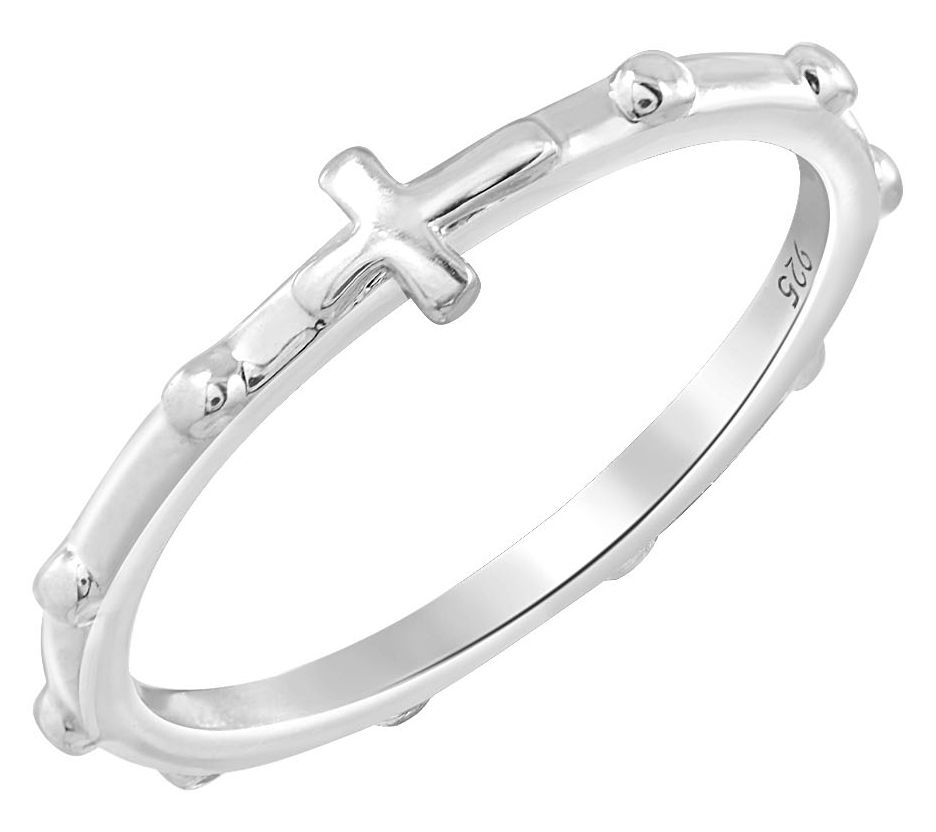 Silver Style Faith Cross Ring, Sterling - QVC.com