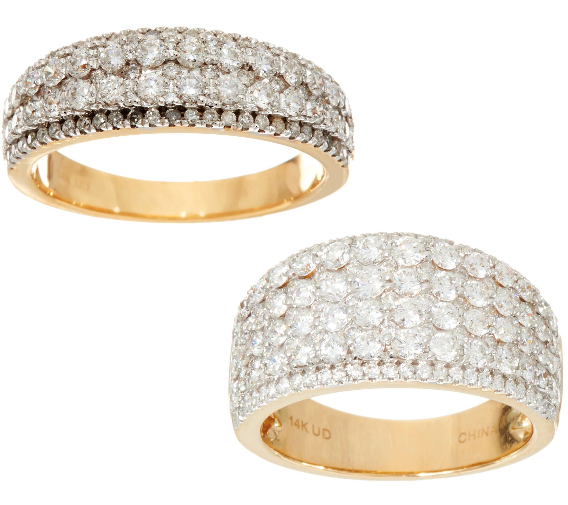White Diamond 1.00 cttw or 2.00 cttw Band Ring, 14K Gold by Affinity ...