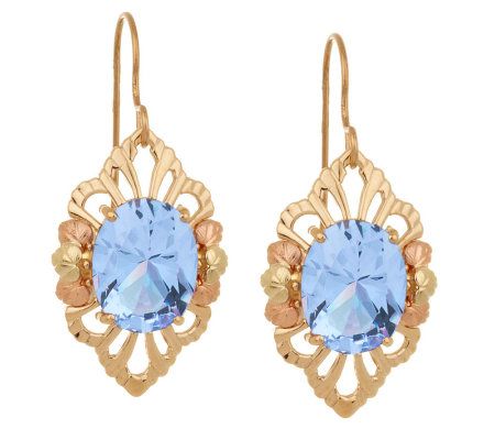 Black Hills Blue Helenite Dangle Earrings 10K/12K/14K Gol - QVC.com