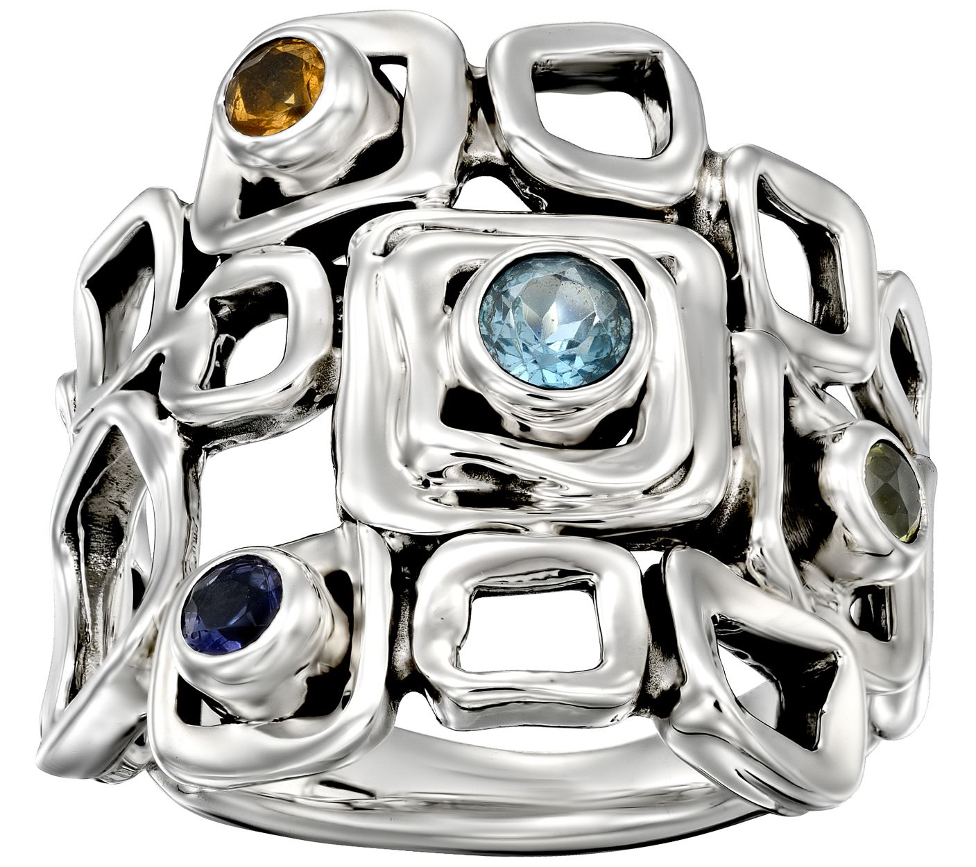 Hagit Sterling Multi-Gemstone Ring - QVC.com