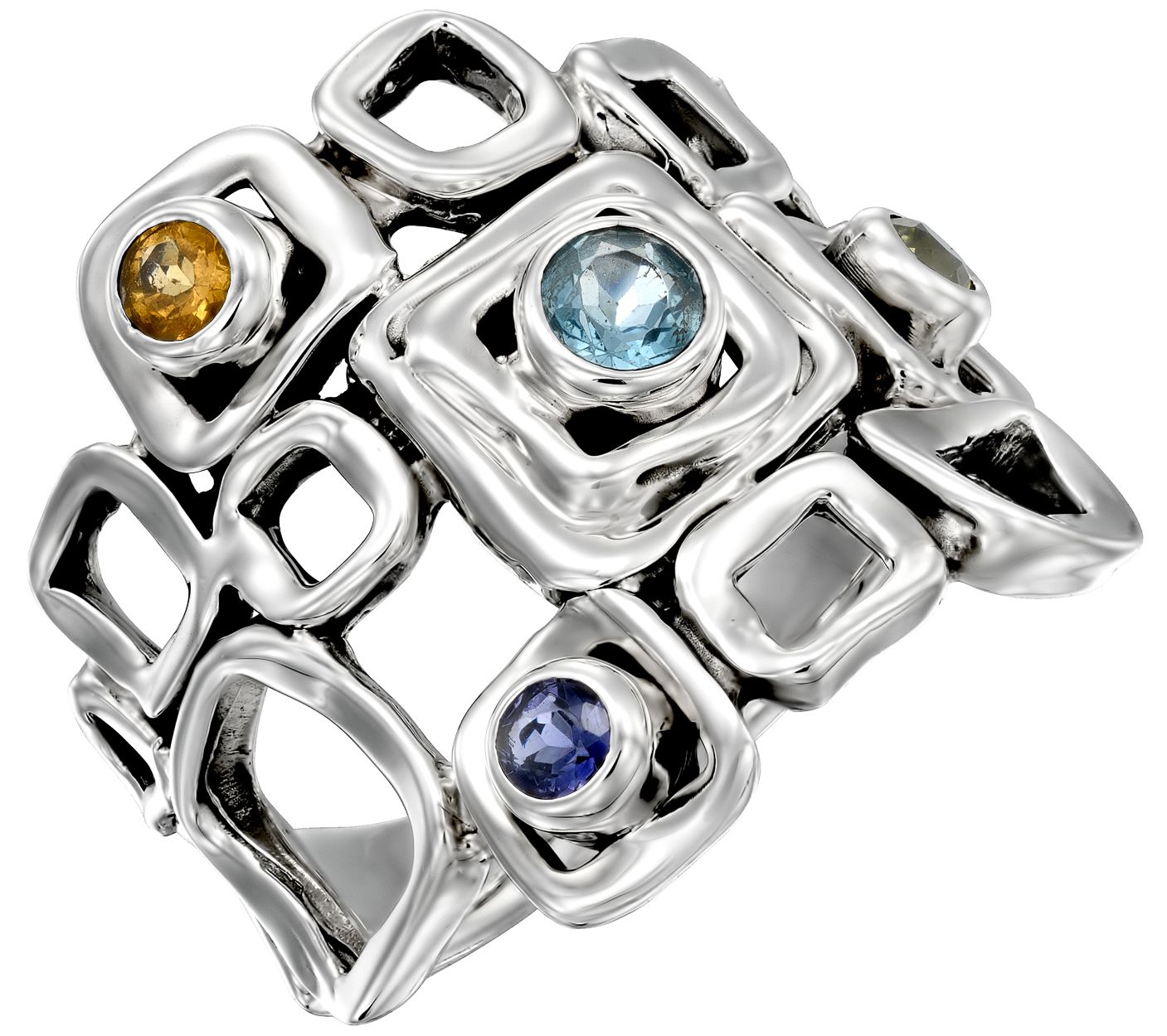Hagit Sterling Multi-Gemstone Ring - QVC.com