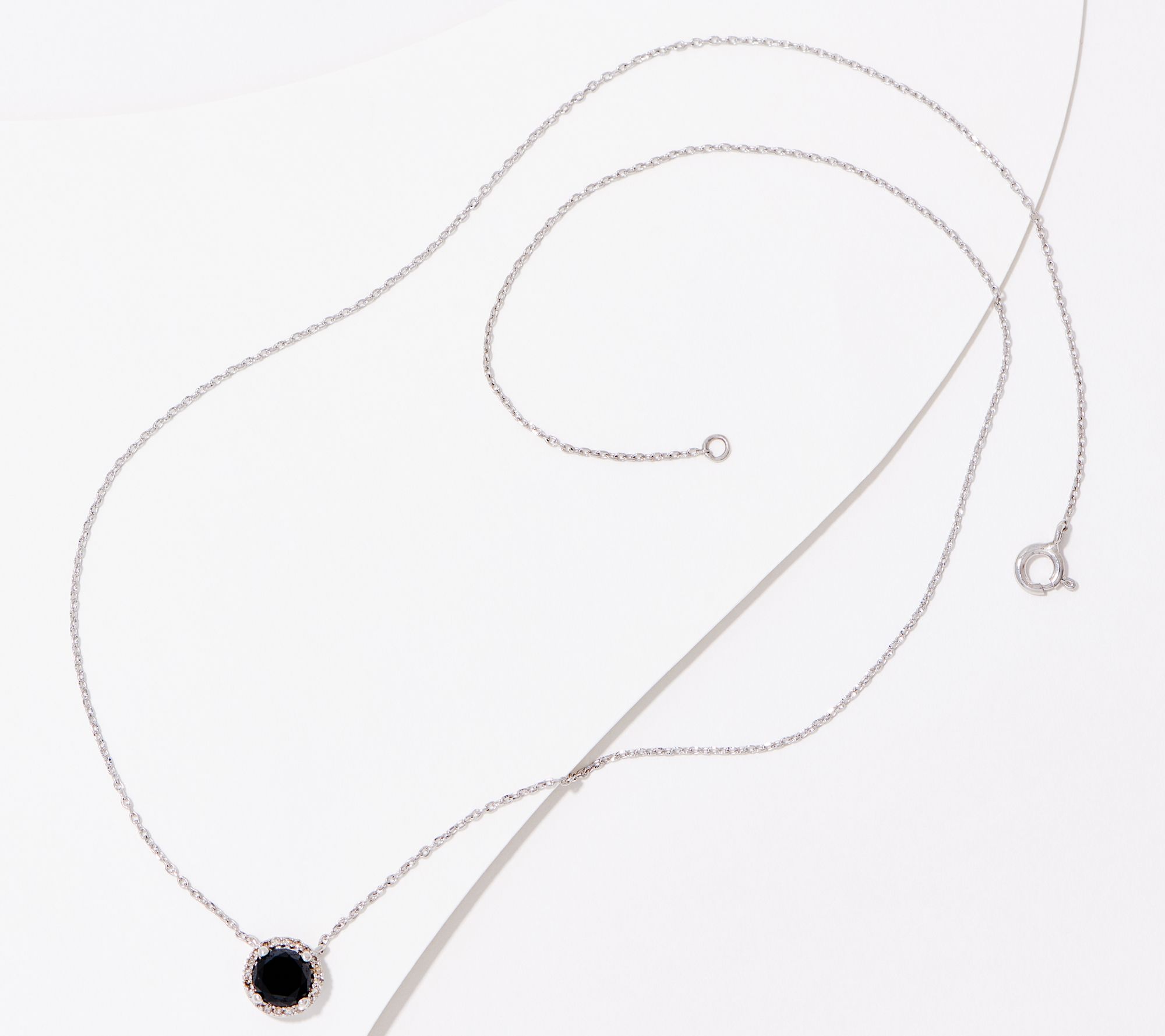 "As Is"Affinity Diamonds Black Diamond 1cttw Halo Necklace, Sterling ...