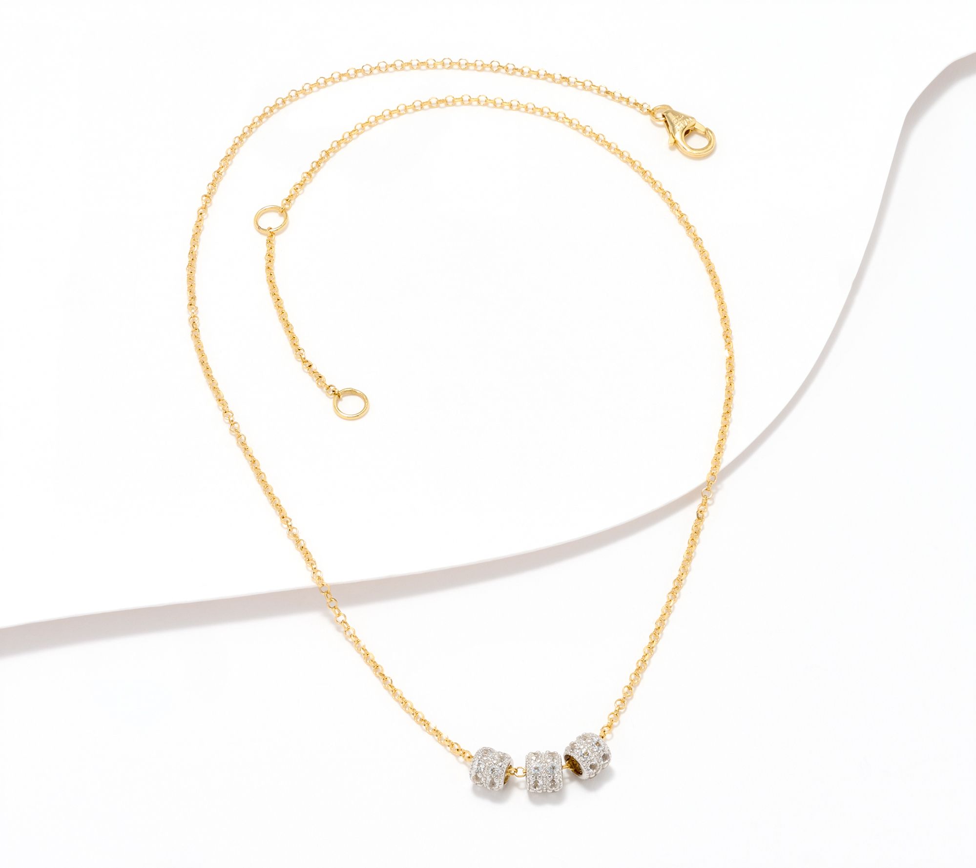 "As Is" David Markstein Sterling Sil White Topaz 3 Wishes Necklace ...