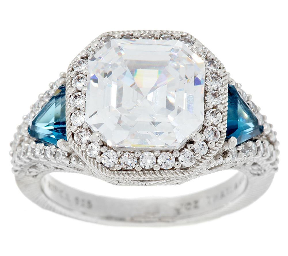 "As Is" Judith Ripka Sterling Asscher Cut Diamonique Ring - QVC.com