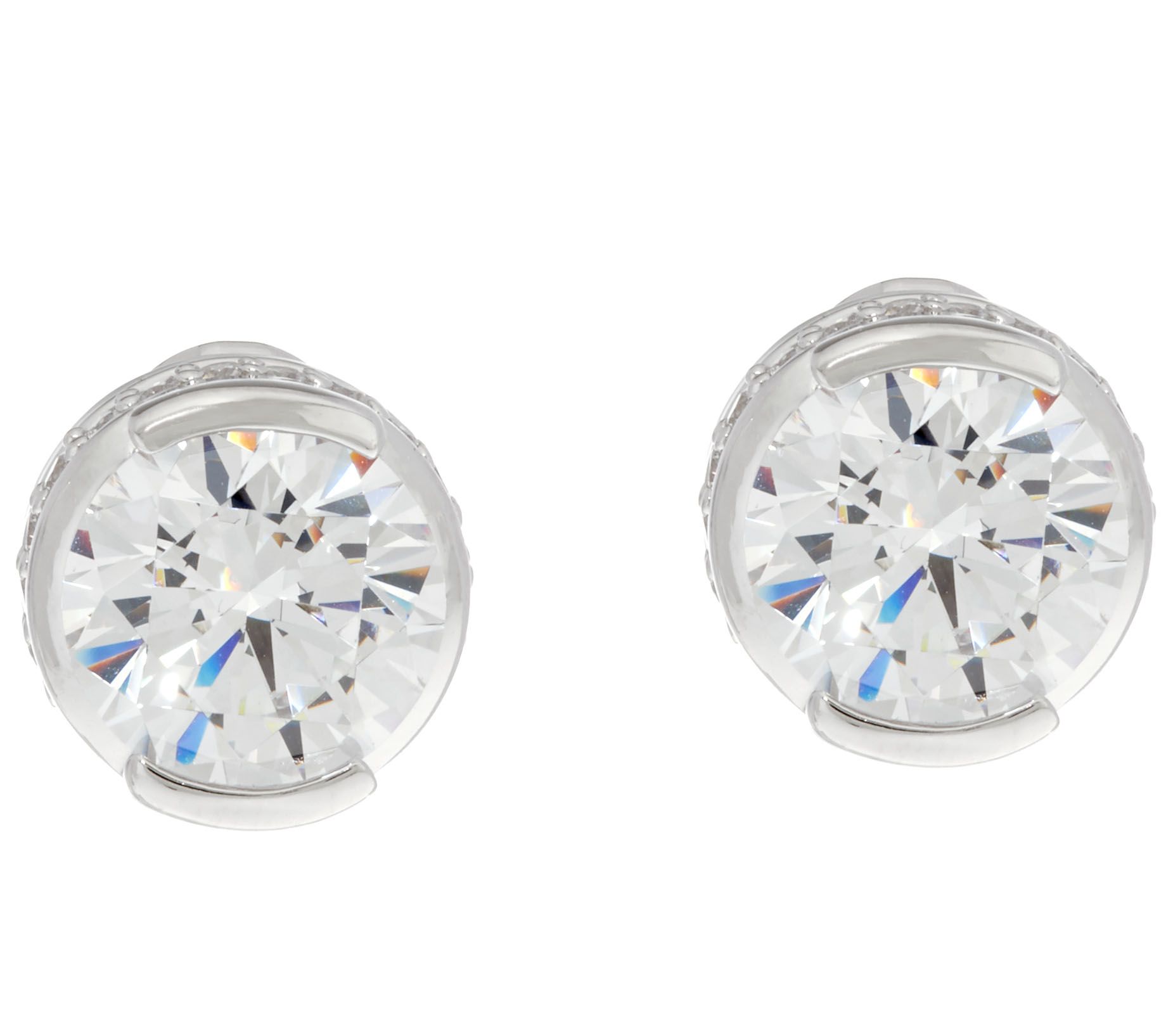"As Is" TOVA Diamonique 8.40 cttw Stud Earrings Sterling - QVC.com