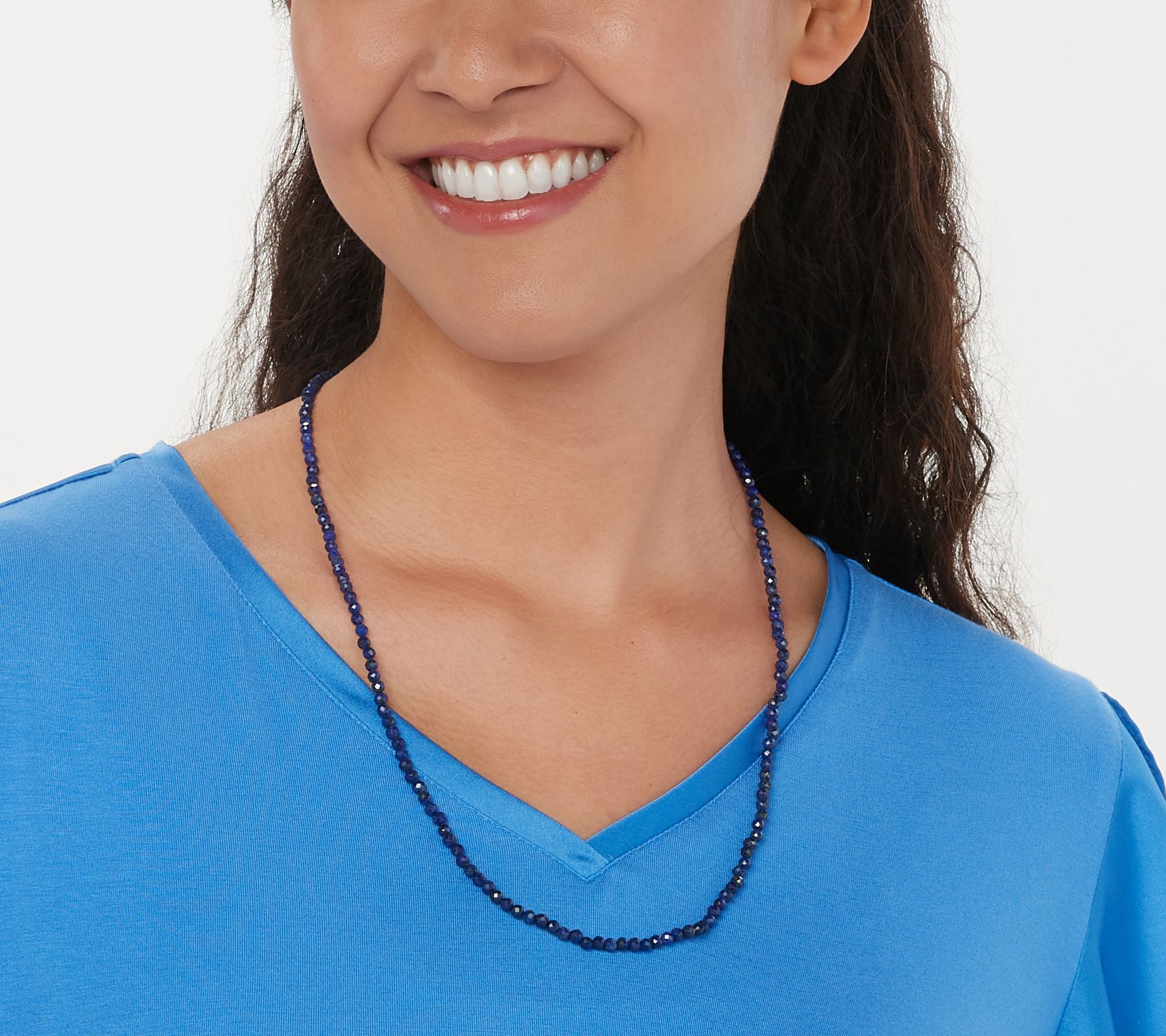 JAI Sterling Silver Faceted Gemstone Bead 24" Necklace - QVC.com