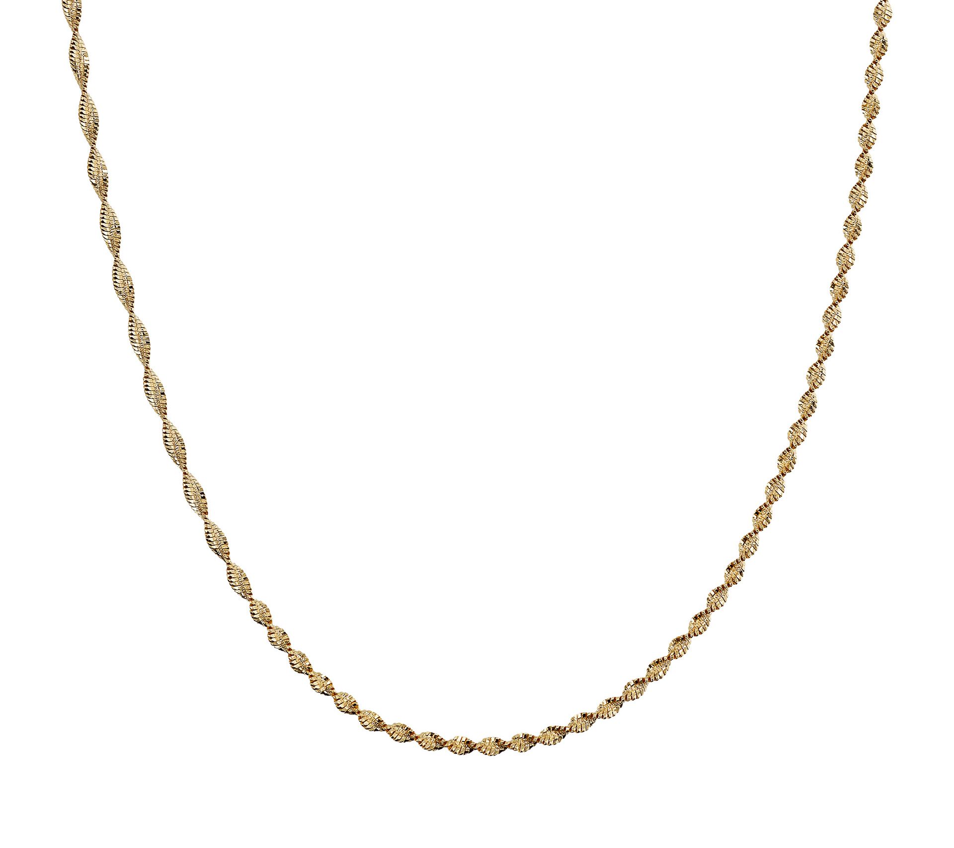 Veronese 18K Clad 24" Twisted Chain Necklace 5.9g - QVC.com
