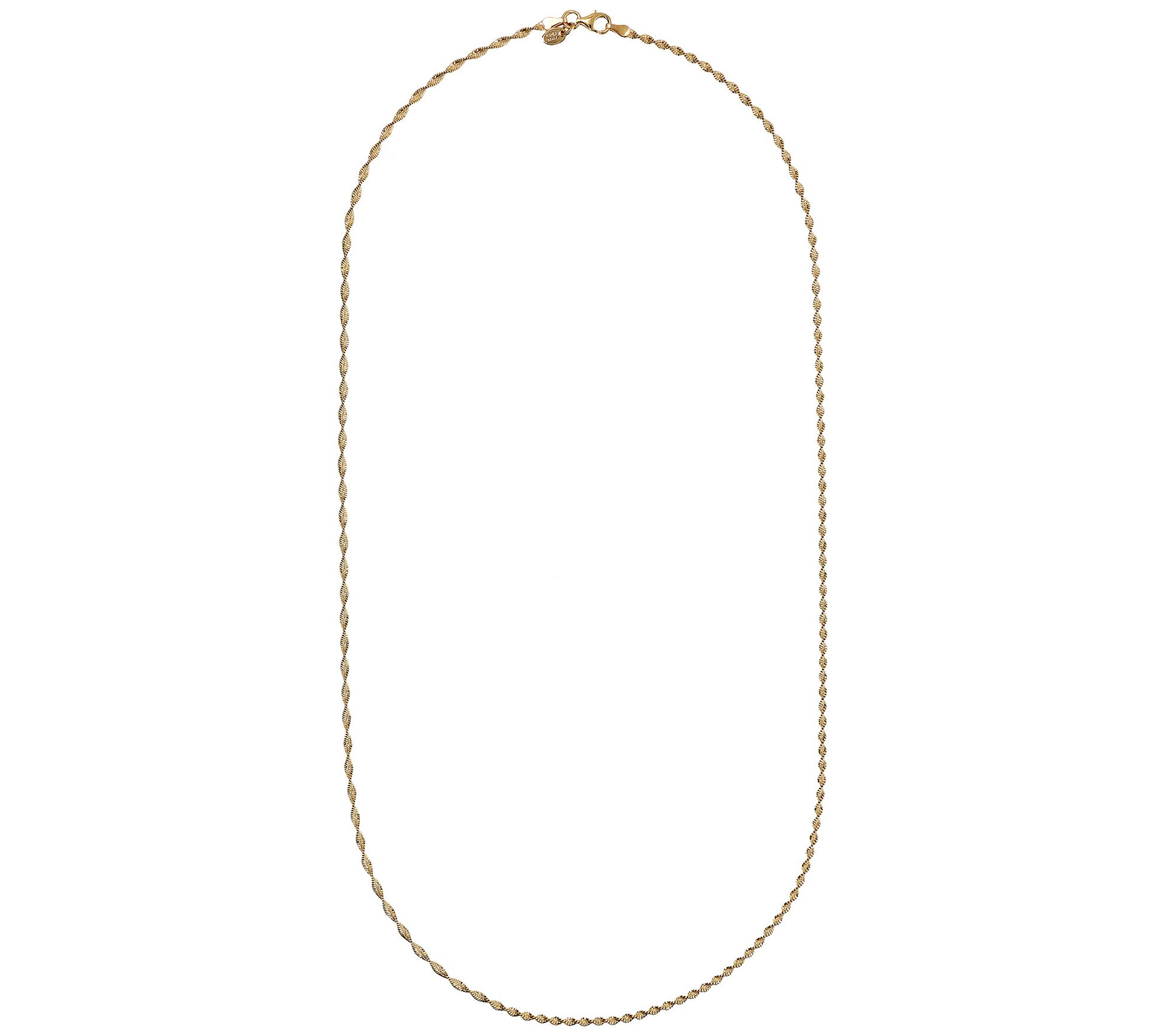 Veronese 18K Clad 24" Twisted Chain Necklace 5.9g - QVC.com