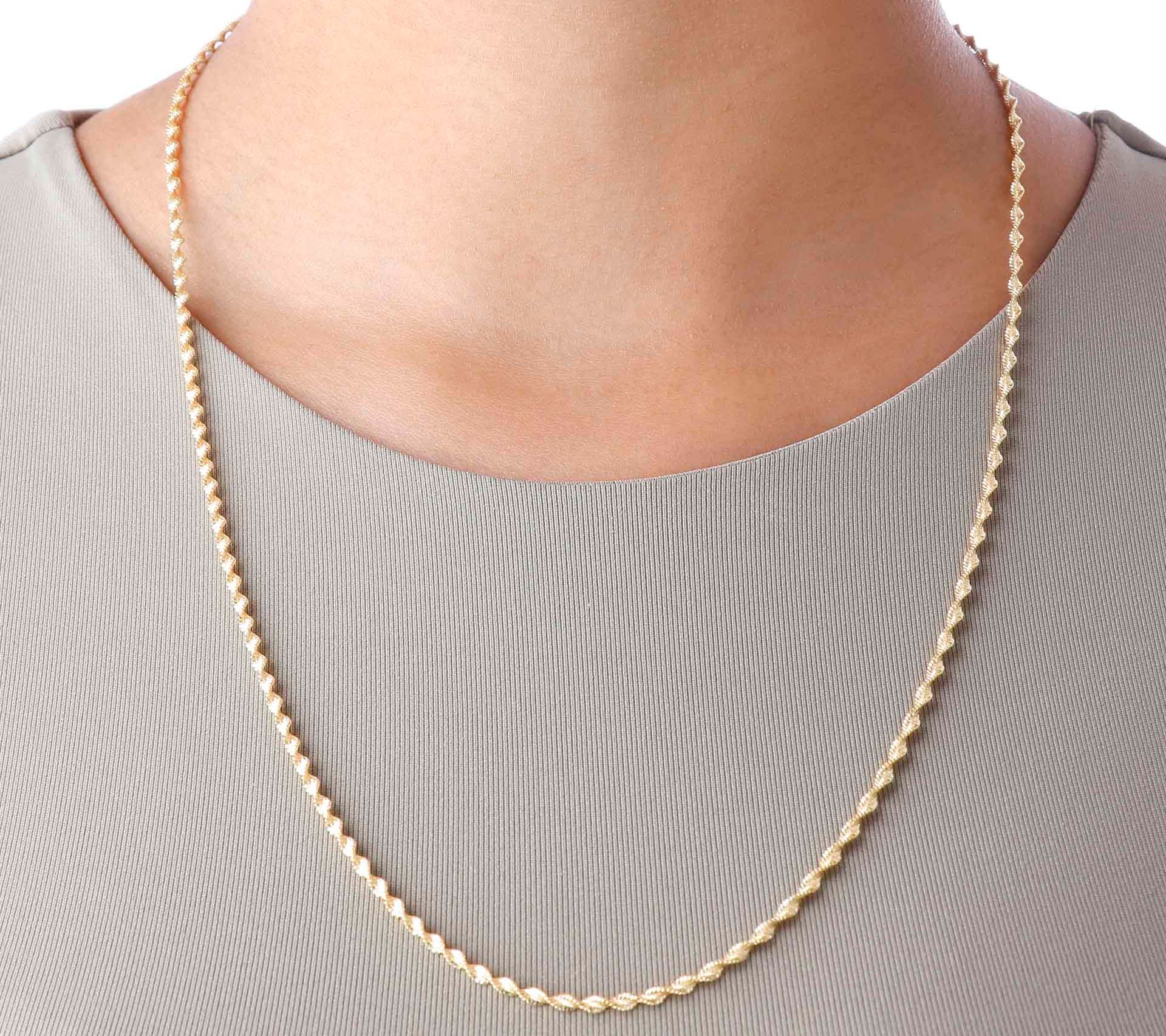 Veronese 18K Clad 24" Twisted Chain Necklace 5.9g - QVC.com