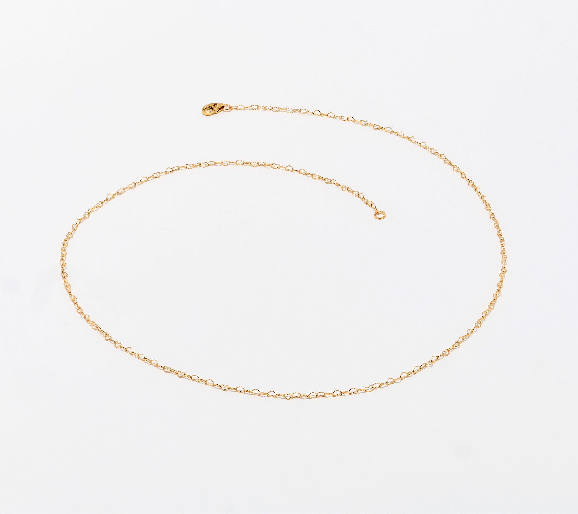 Adorna 14K Gold Dainty Heart Chain Necklace - QVC.com