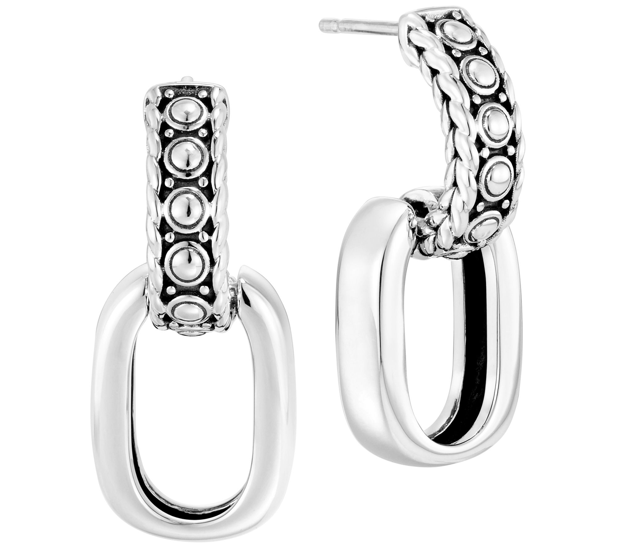 JAI Sterling Silver Bold Link Kalahari Earrings - QVC.com