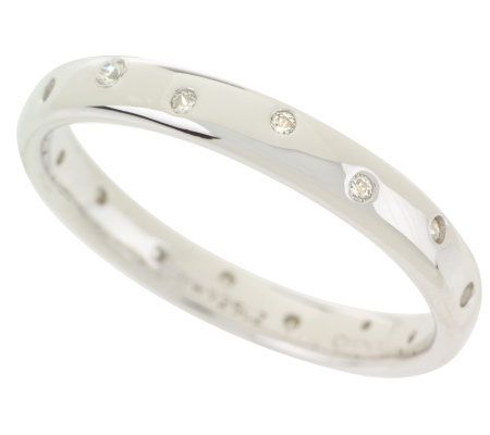 Epiphany Platinum Clad Diamonique Silk Fit Stack Ring - QVC.com