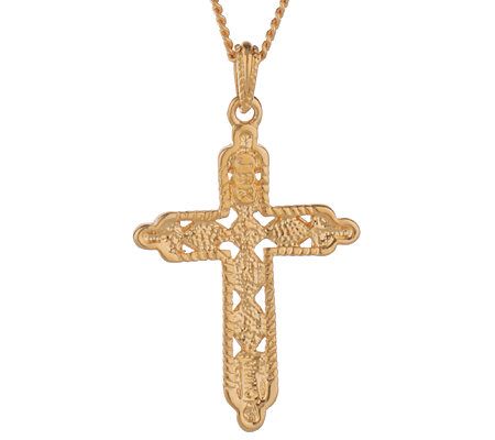 Jacqueline Kennedy Reproduction Trinity Cross & 18" Adj. Chain - QVC.com
