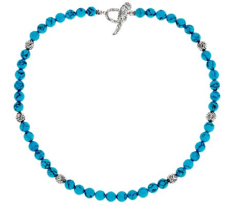 JAI Croco Sterling 18" or 20" Gemstone Bead Toggle Necklace - QVC.com
