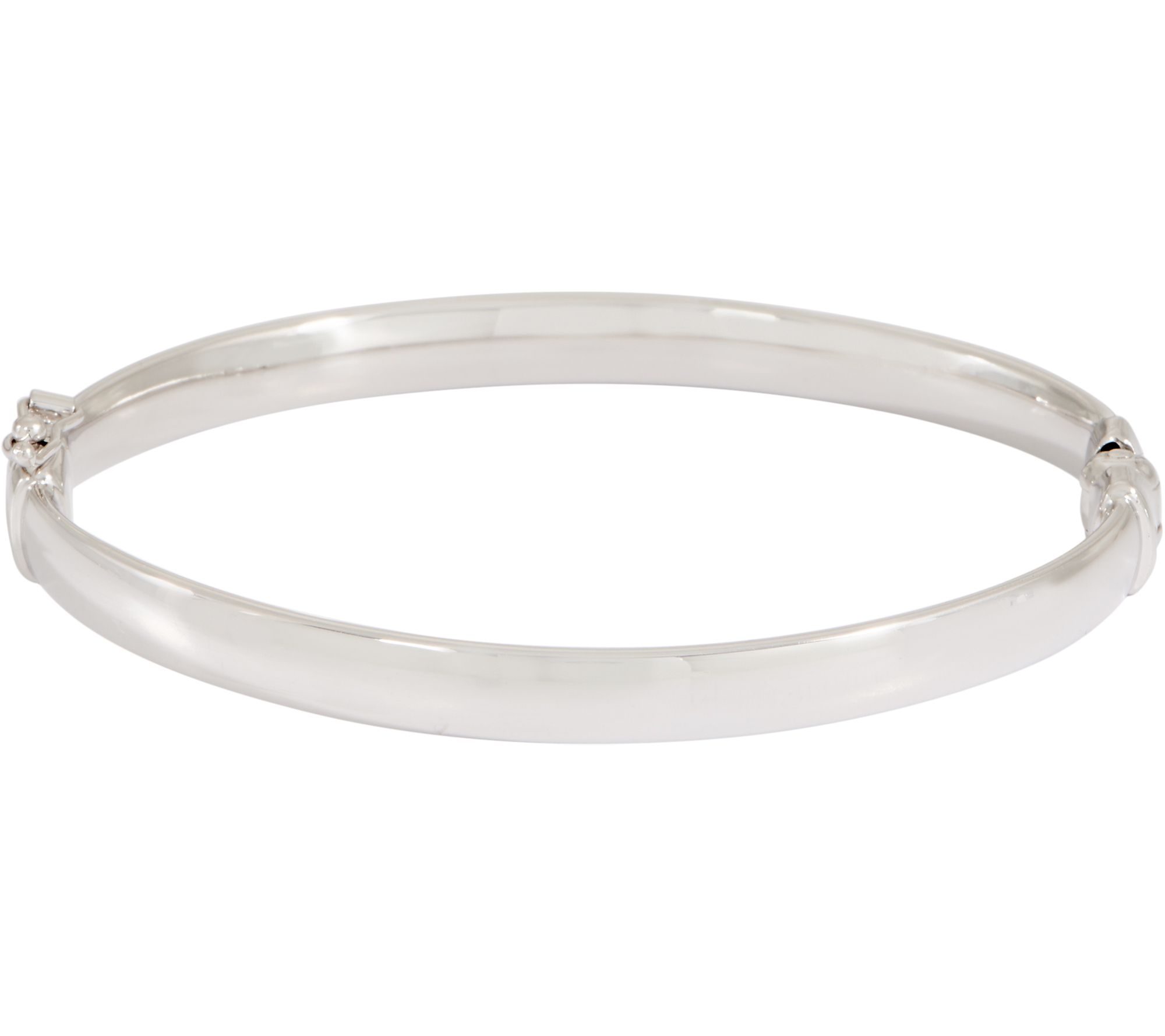 Sterling Solid Oval Hinged Bangle by Silver Style 21.0g - QVC.com