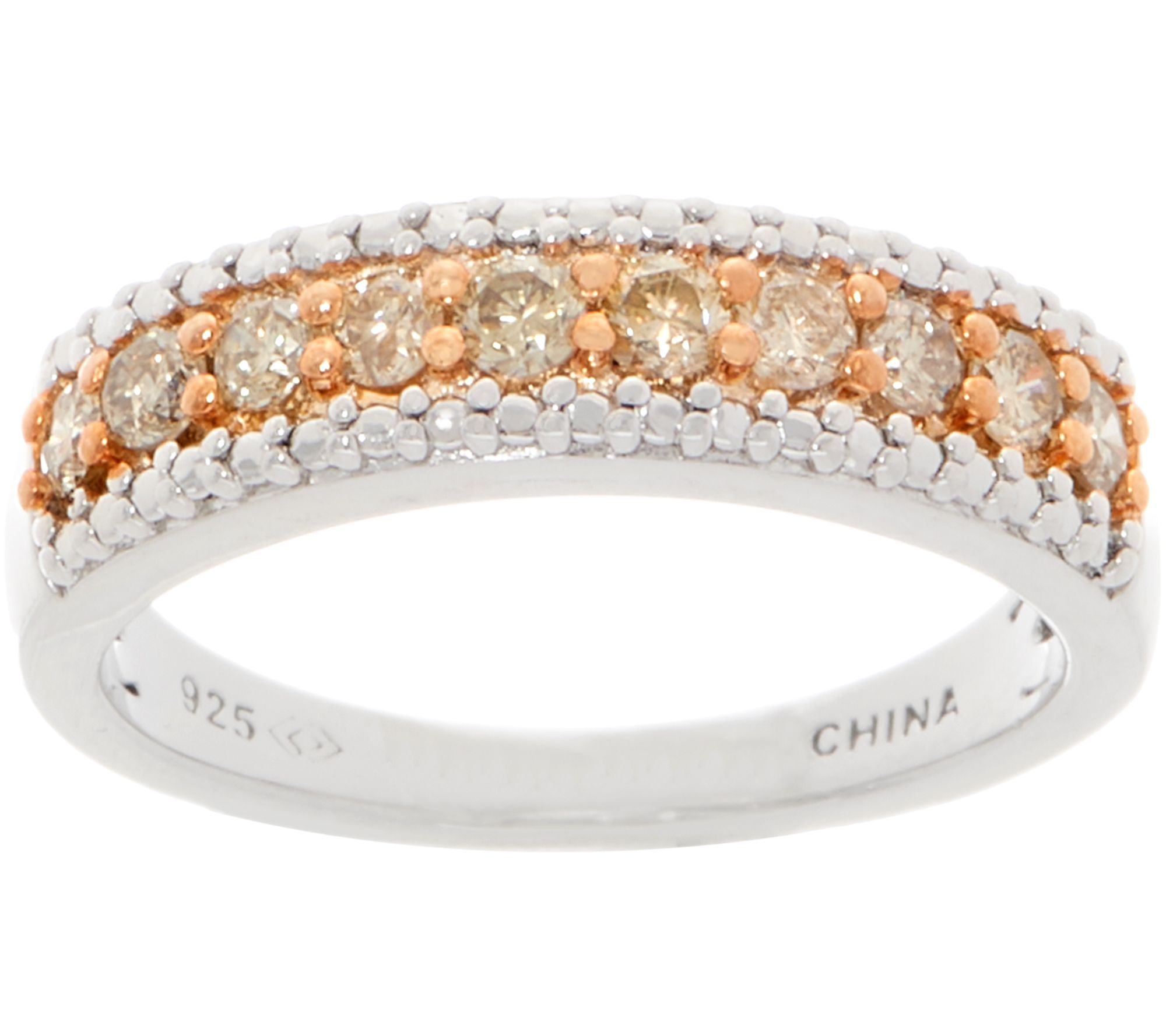 Affinity Colored Diamond Band Ring, 2/5 cttw, Sterling Silver - QVC.com
