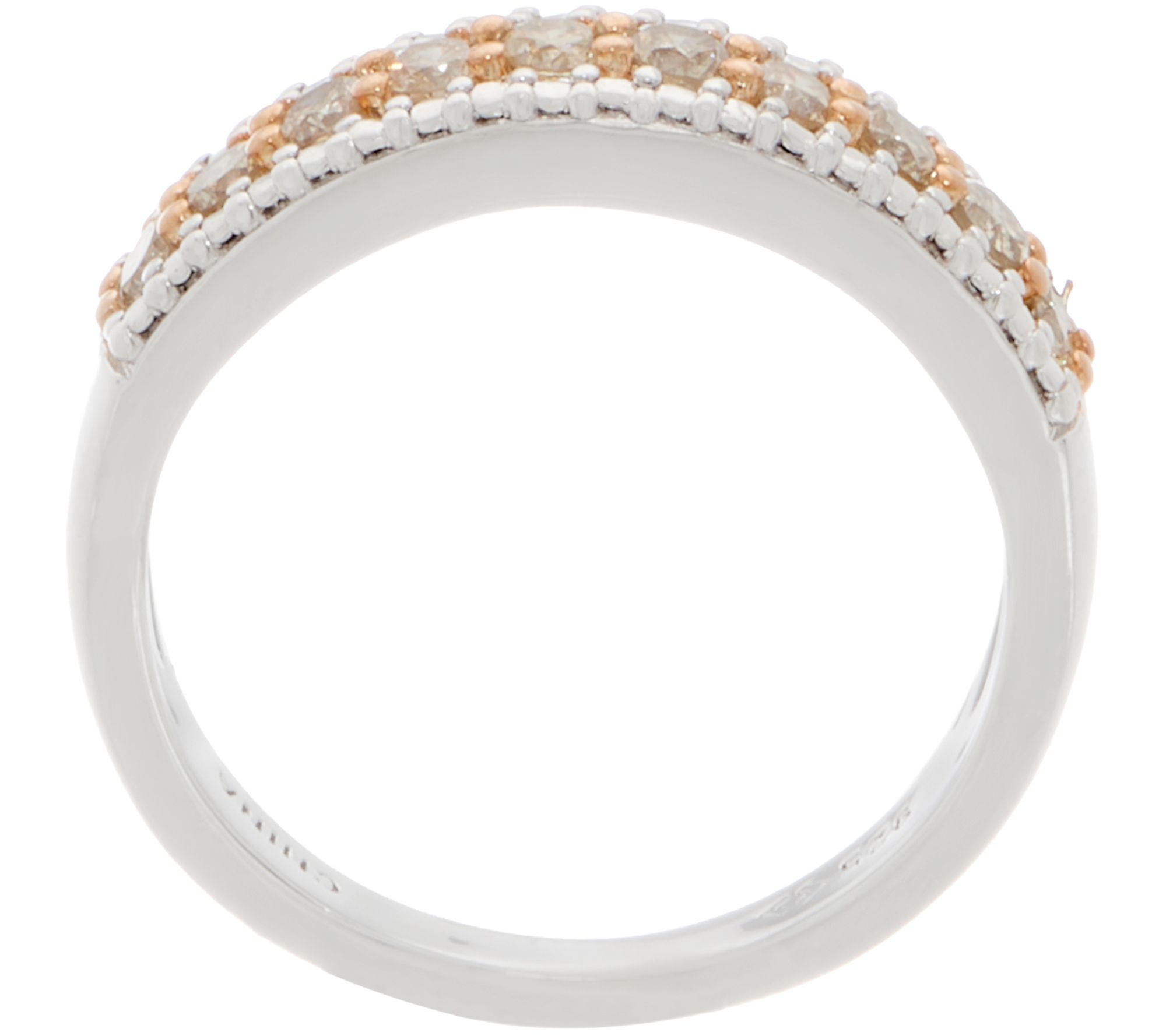 Affinity Colored Diamond Band Ring, 2/5 cttw, Sterling Silver - QVC.com