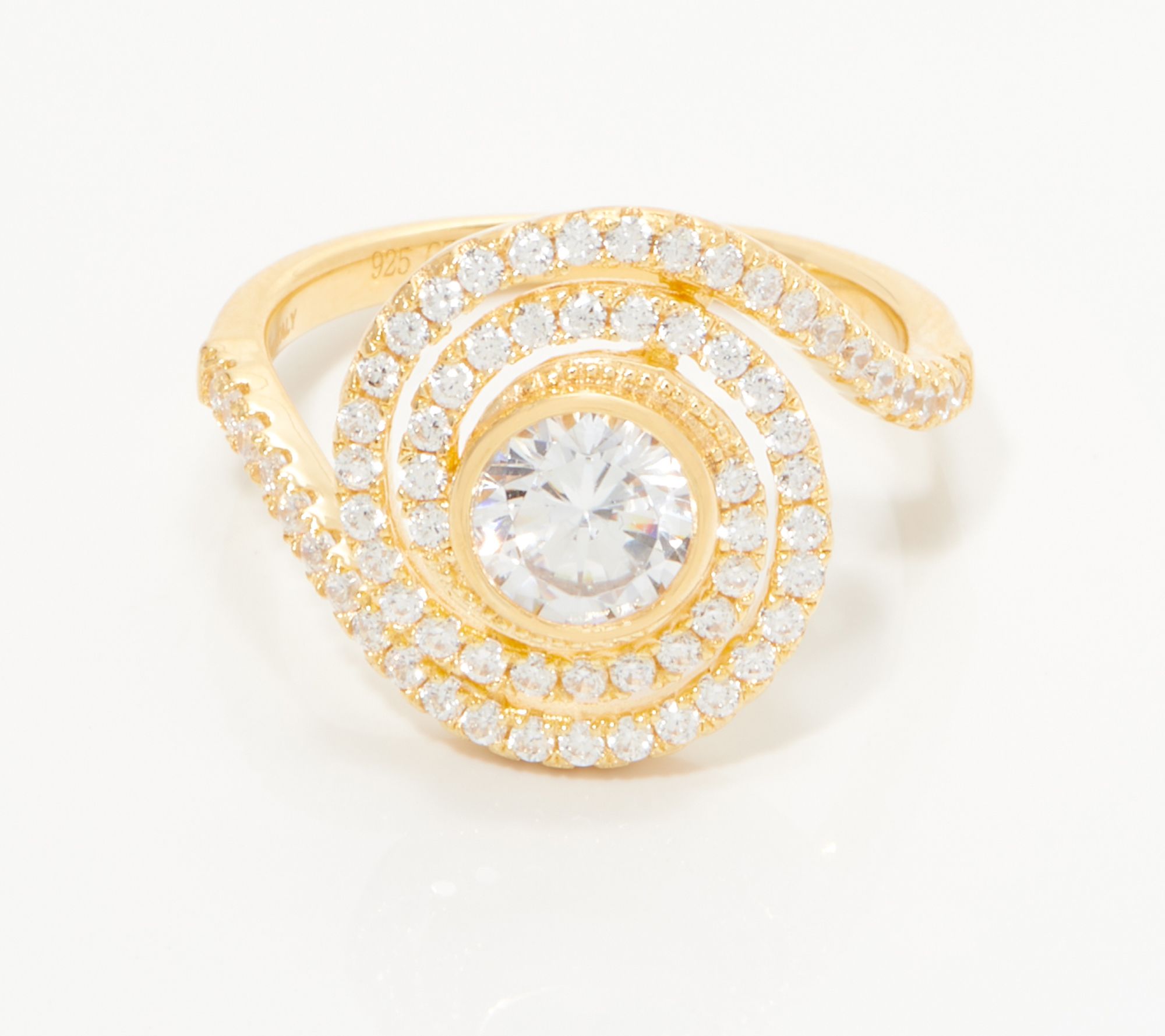 Diamonique 1.55 cttw Swirl Channel Set Ring, Sterling - QVC.com