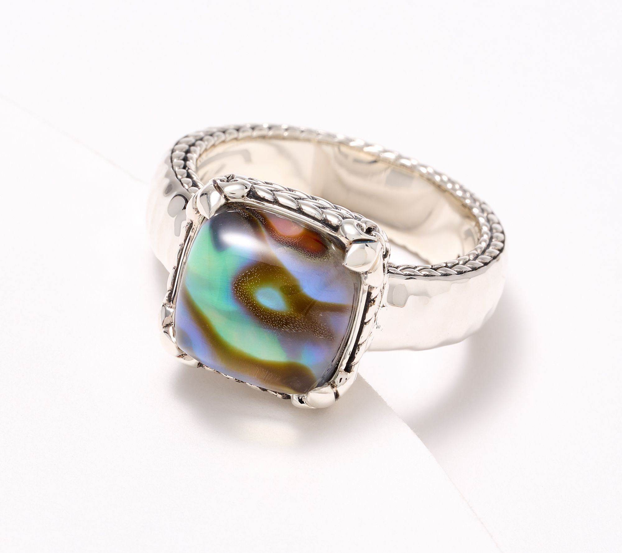 JAI Sterling Silver Fleur-de-lis Gemstone Ring - QVC.com