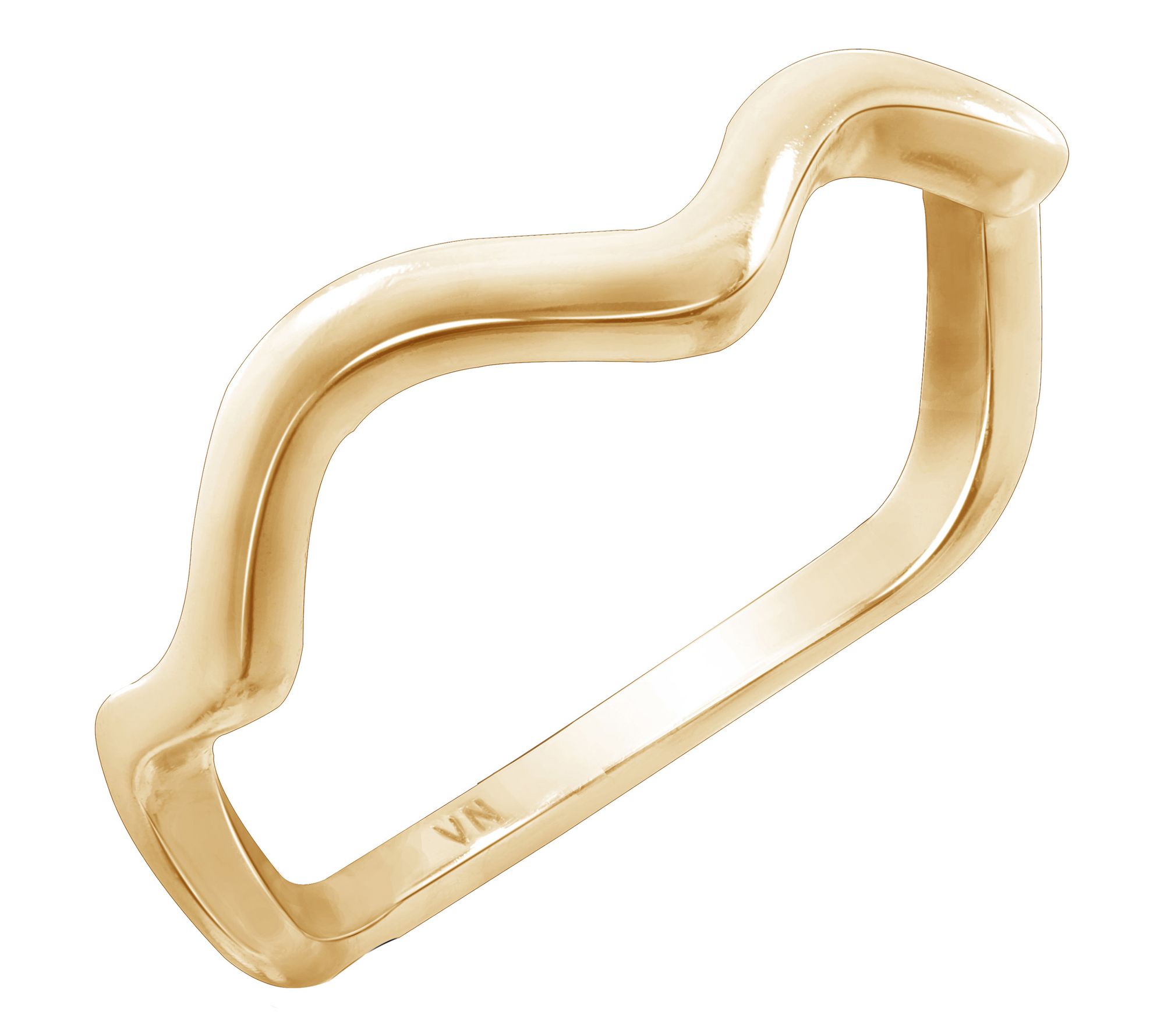 14K Gold Plated Wavy Band Ring - QVC.com