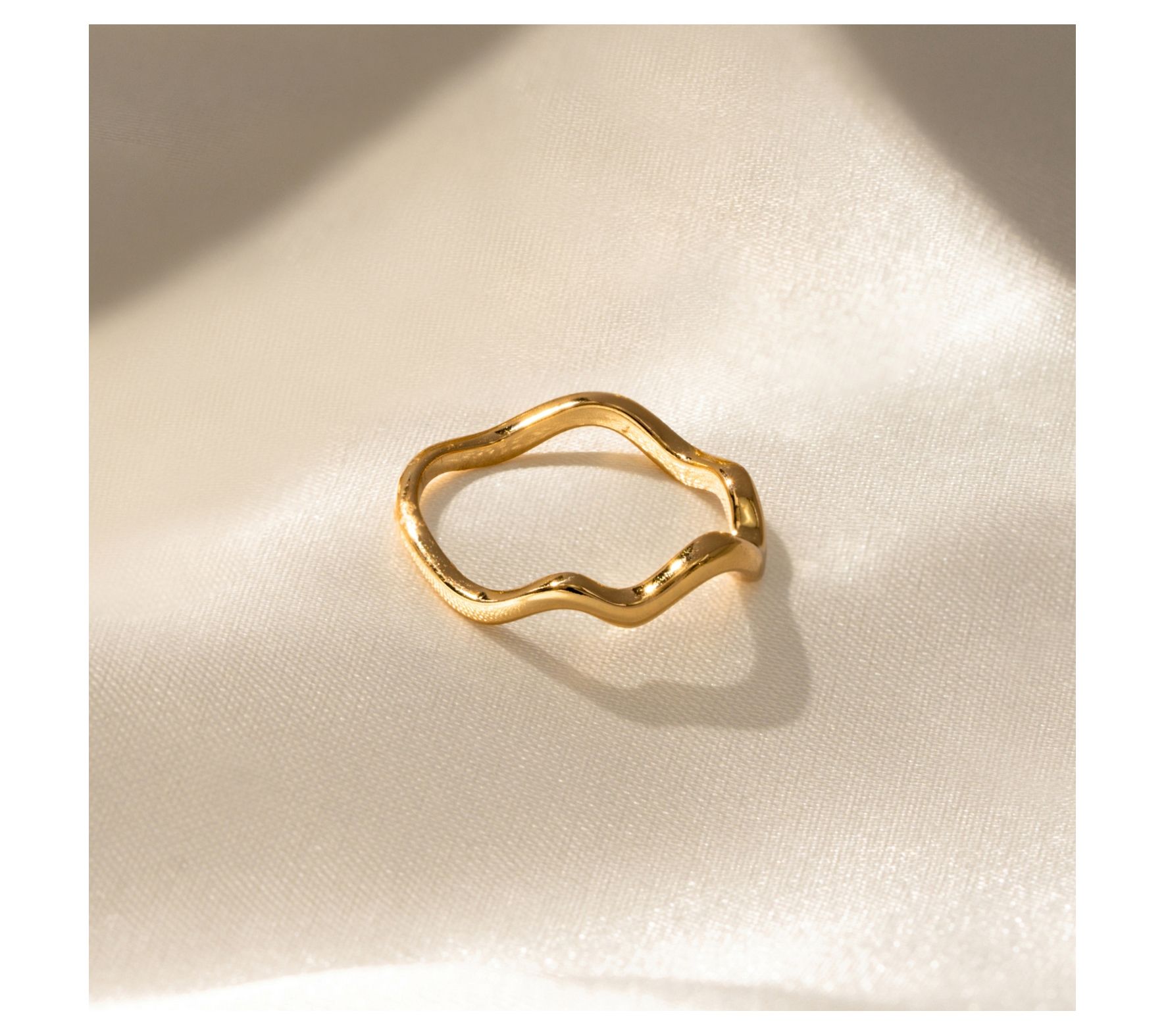 14K Gold Plated Wavy Band Ring - QVC.com
