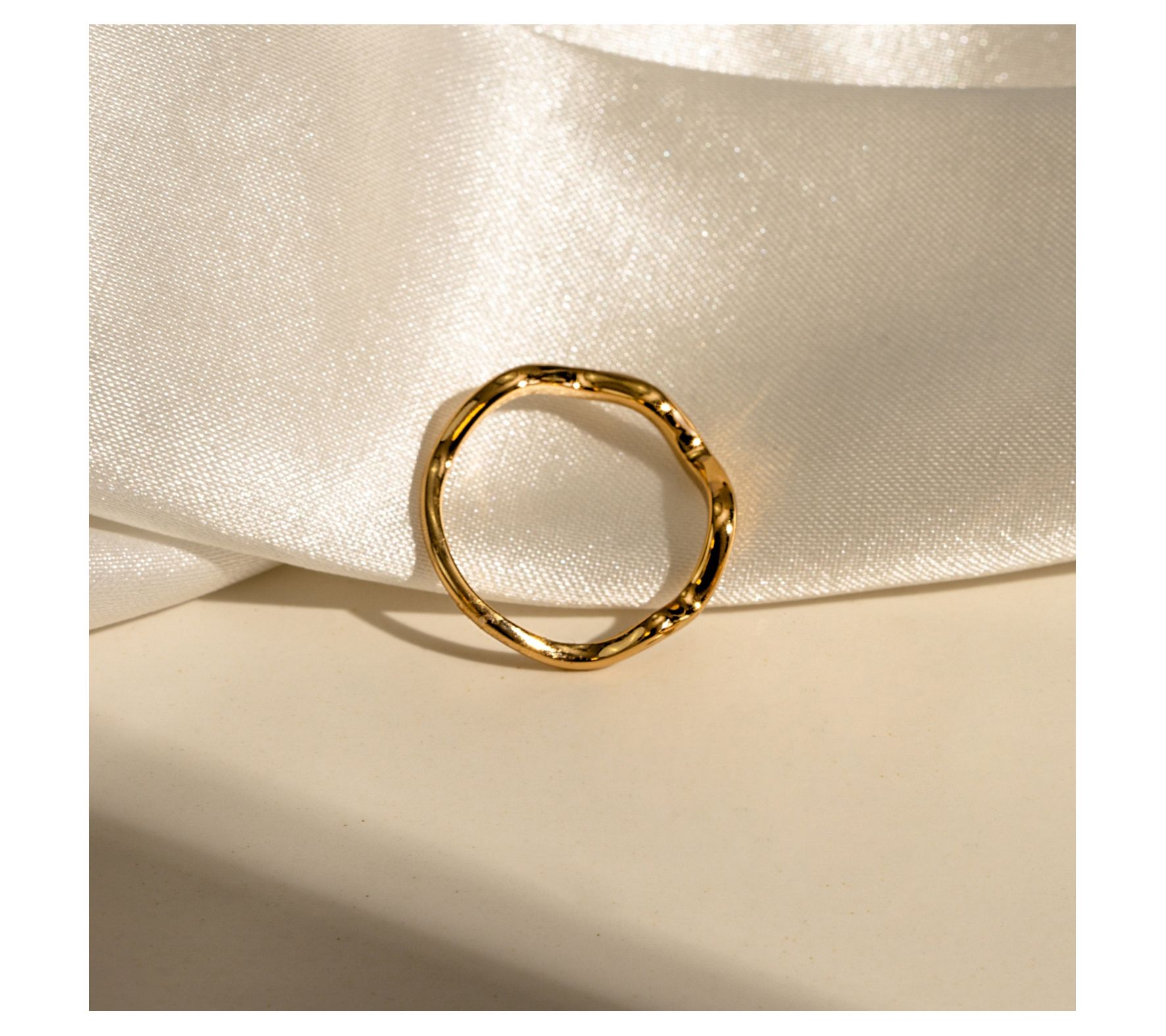 14K Gold Plated Wavy Band Ring - QVC.com