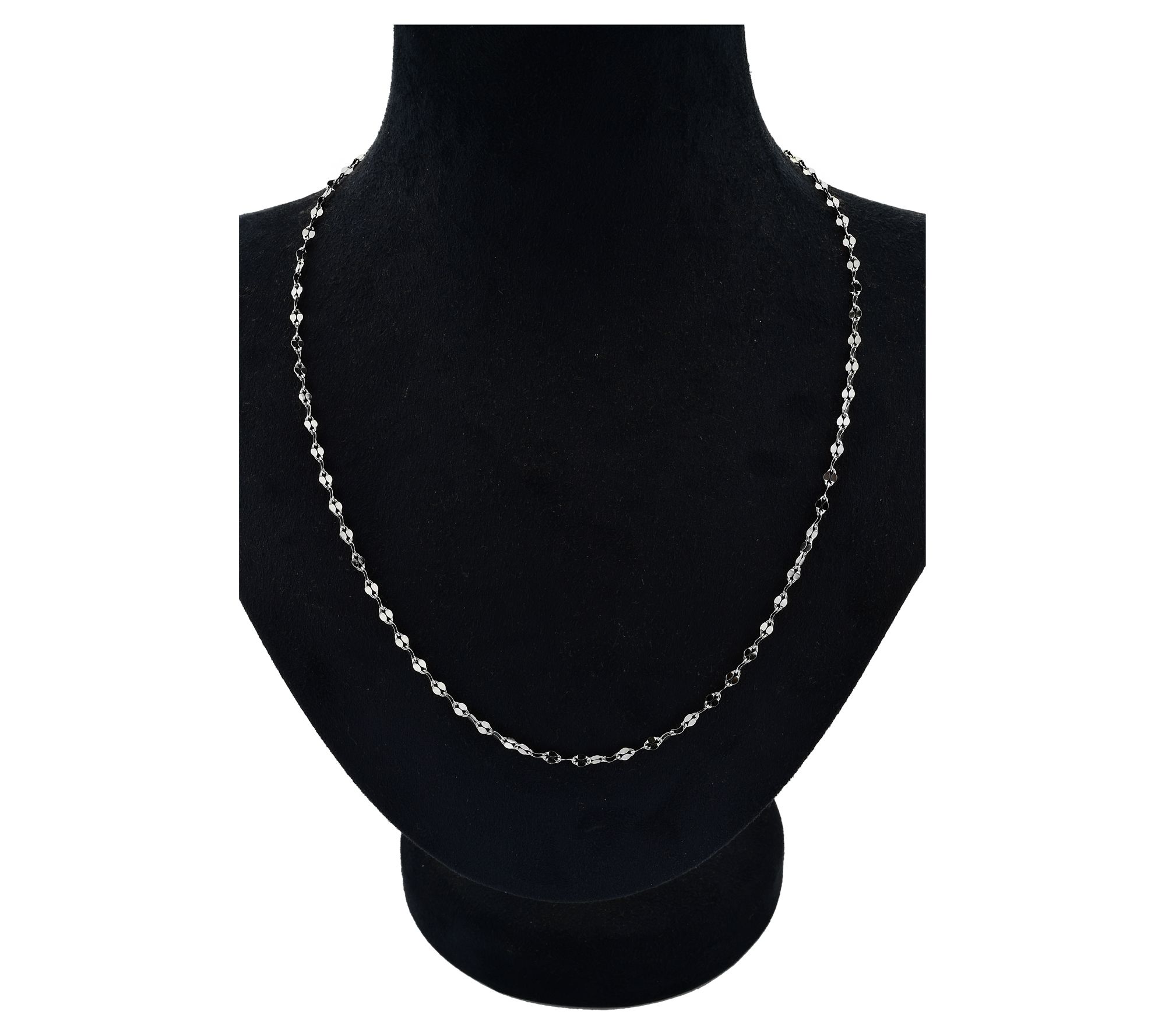Silver Style 2.7mm Solid Mirror Link Chain Necklace, Sterling - QVC.com